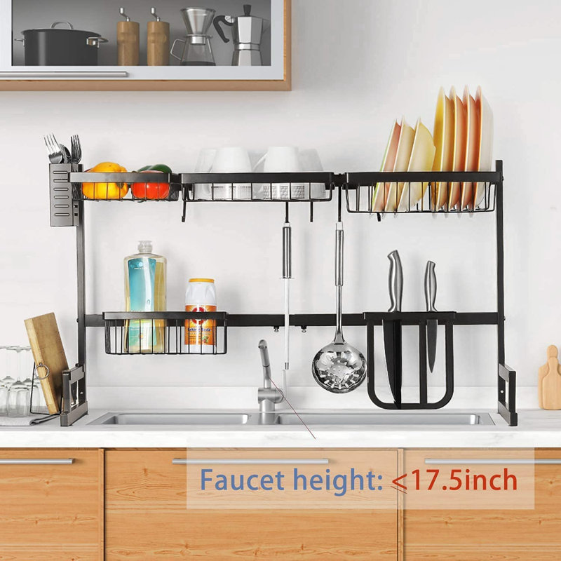 Haitral Stainless Steel Shelf Adjustable Over The Sink Disk Rack | Wayfair