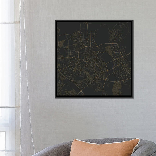 East Urban Home " Kiev Urban Roadway Map (Gold) " by Urbanmap - Wayfair ...
