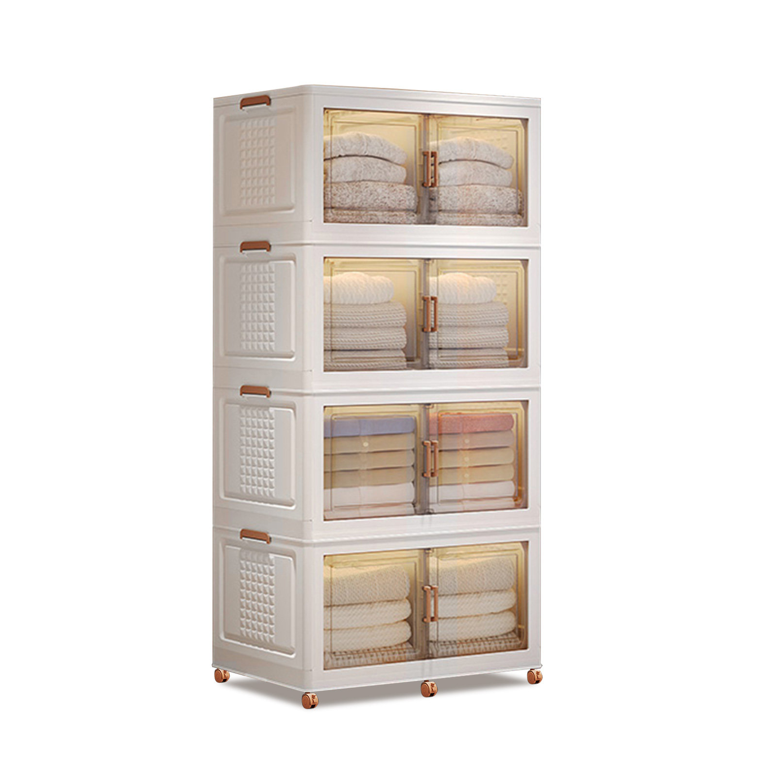 Rebrilliant 4 Pack Cubes Stackable Storage Containers With Wheels ...