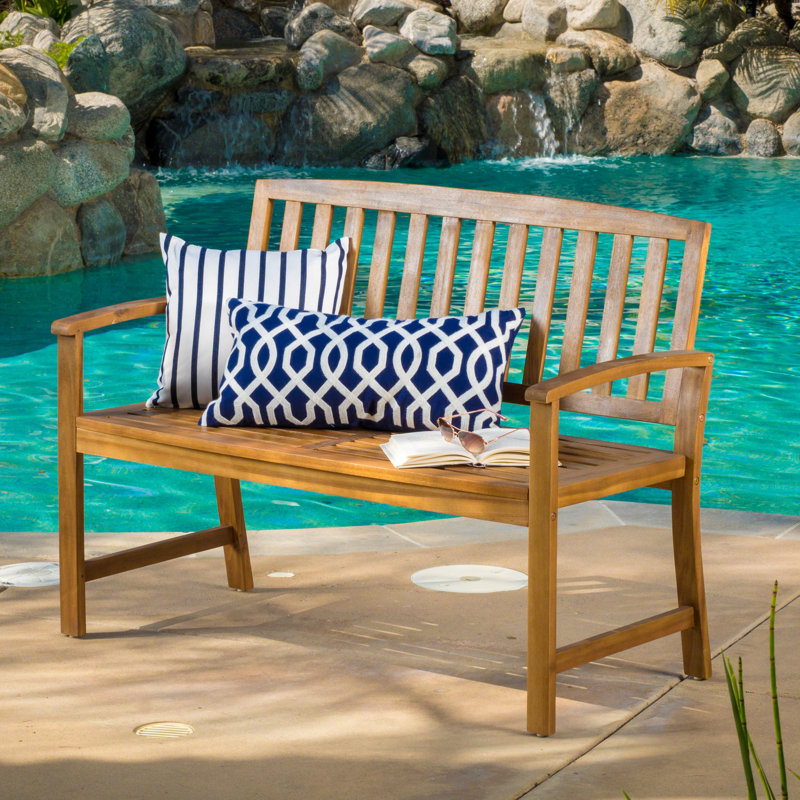 Highland Dunes Royce Acacia Outdoor Bench & Reviews | Wayfair