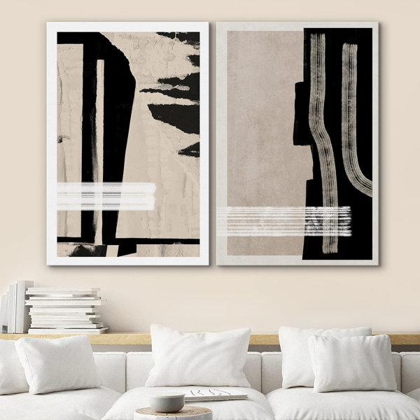 IDEA4WALL " Grunge Dark Mid-Century Polygon Collage Abstract Shapes ...