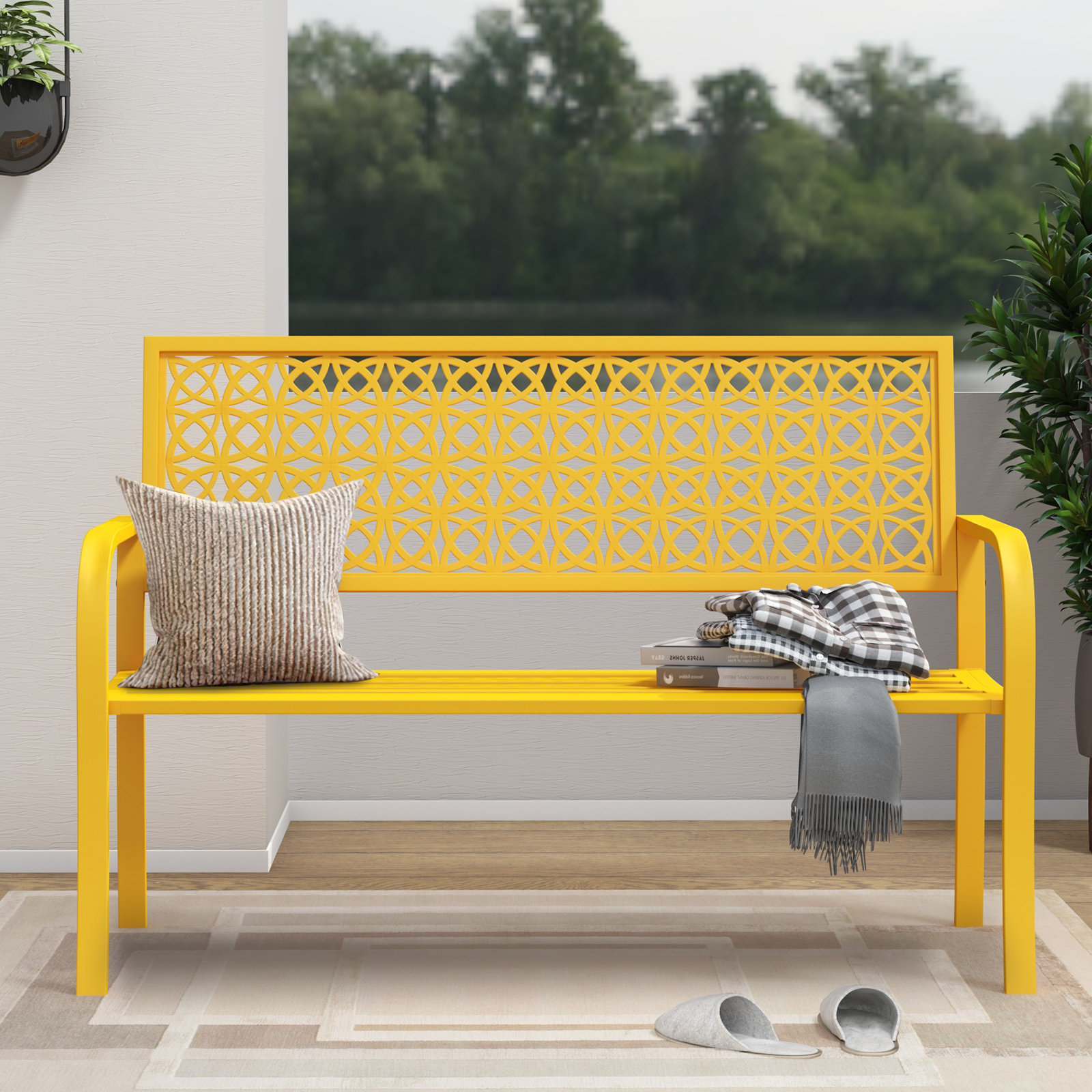 Charlton Home Metal Garden Bench & Reviews | Wayfair