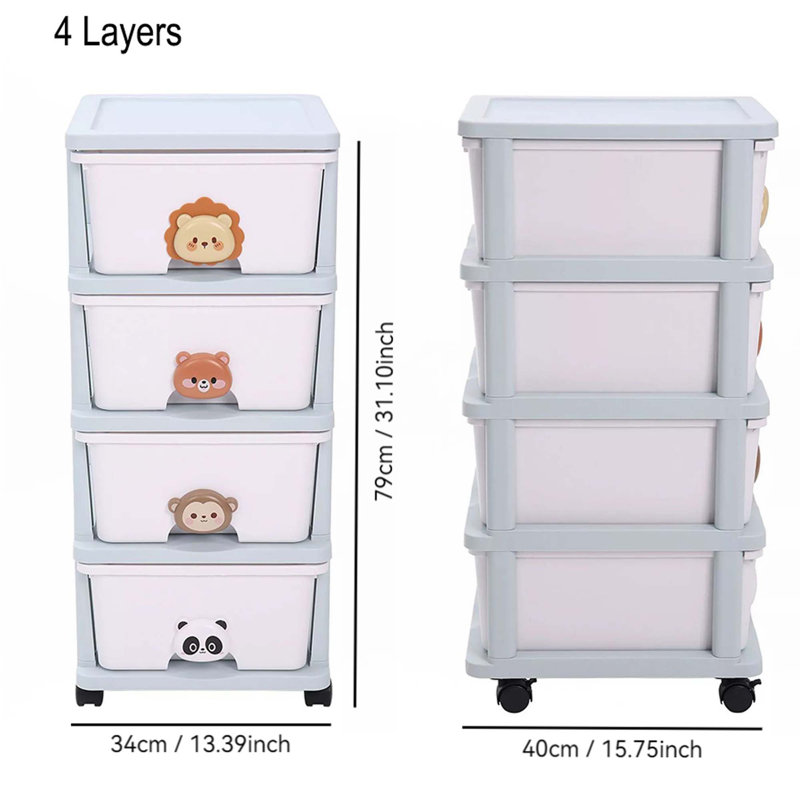 Rebrilliant Drawer Storage Rack - 4 Drawers - 4 Layer, Flexible ...