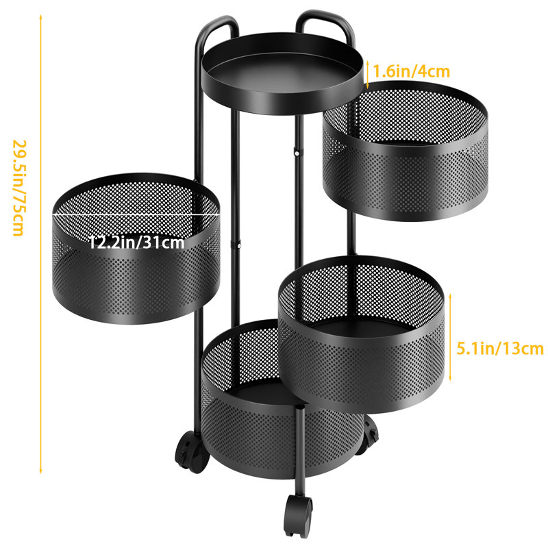 17 Stories Rotating Trolley,Kitchen Storage Shelves, Storage Organizer ...
