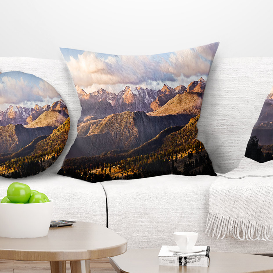 Design Art Clouds over Long s Peak Landscape - Landscape Printed Pillow ...