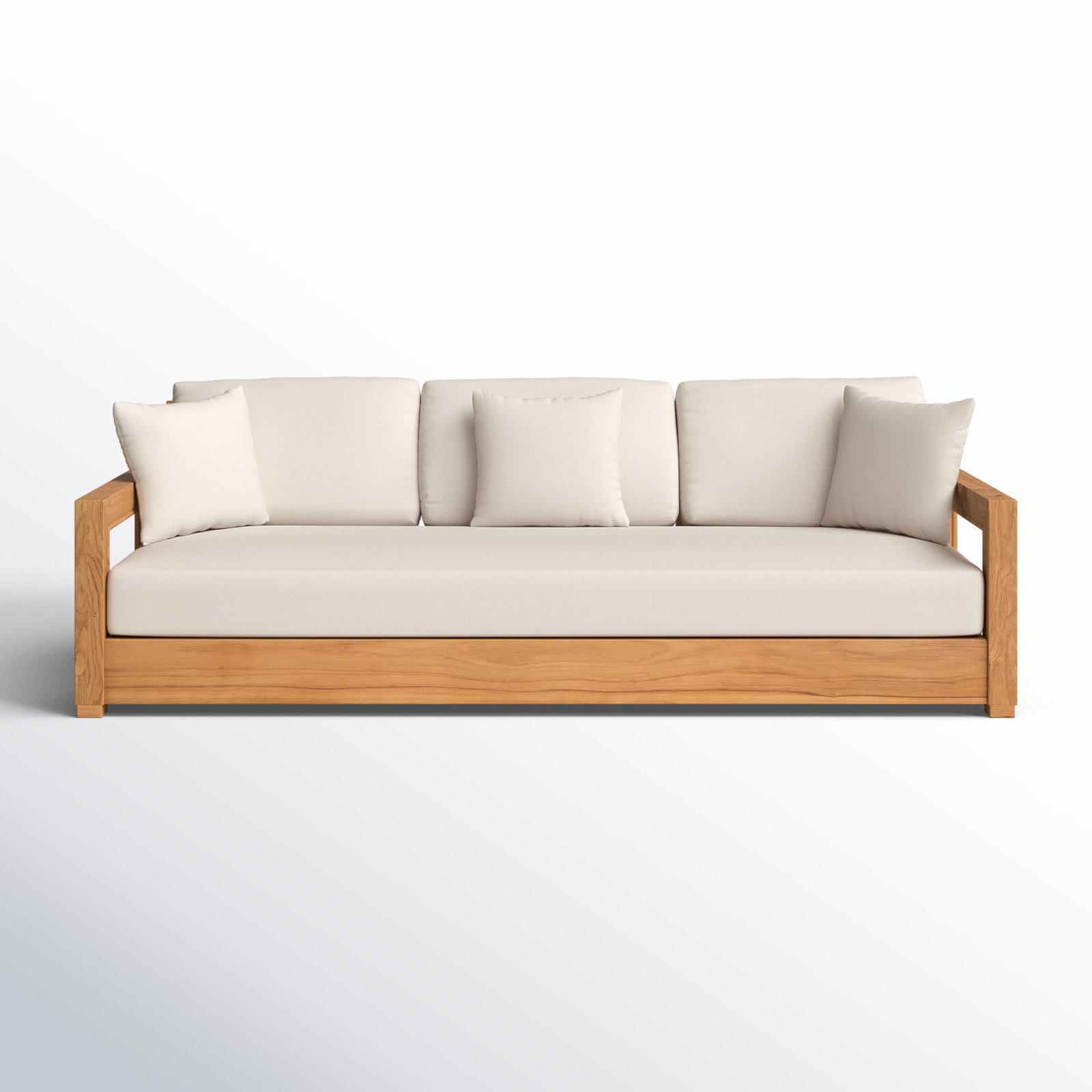 Joss & Main Melrose 76.55'' Teak Outdoor Sofa & Reviews | Wayfair