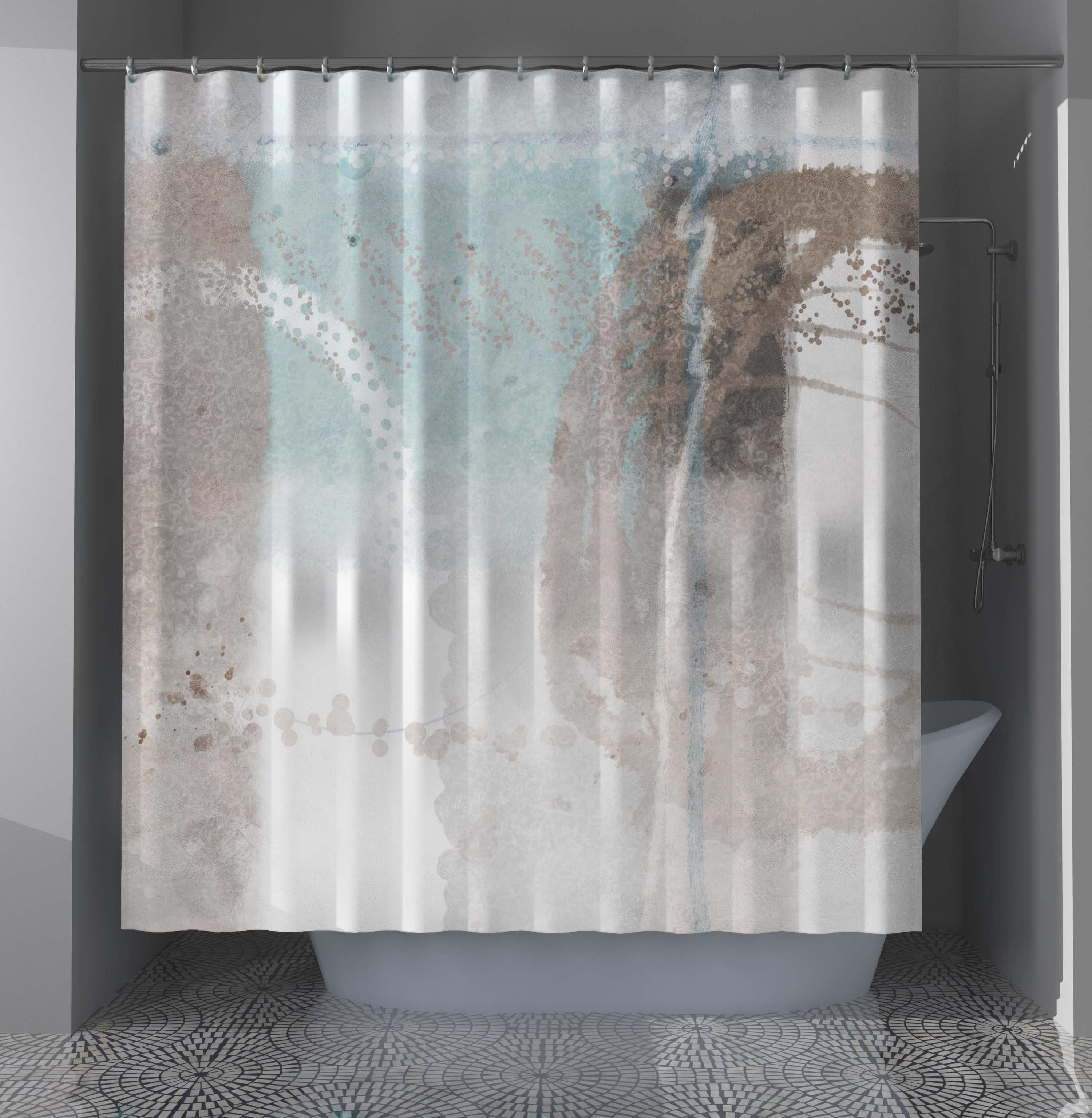 East Urban Home Ileena Abstract Shower Curtain | Wayfair