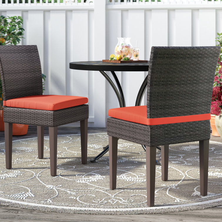 Lark Manor Anishia Metal Outdoor Dining Side Chair with Cushion | Wayfair