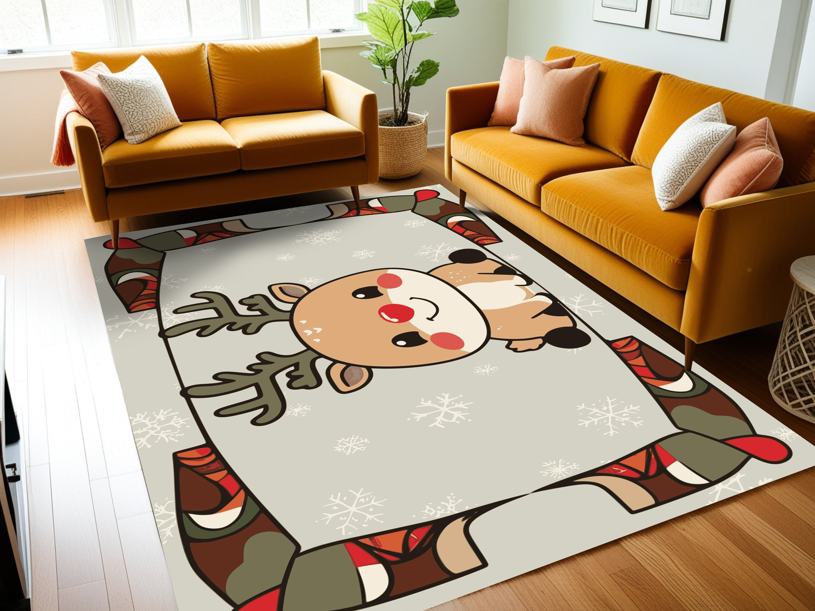 The Holiday Aisle® Washable Christmas Winter Holiday Rug - Wayfair Canada