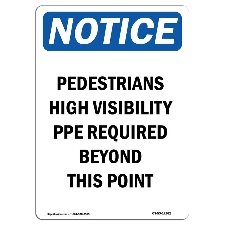 SignMission Pedestrians High Visibility PPE Sign | Wayfair