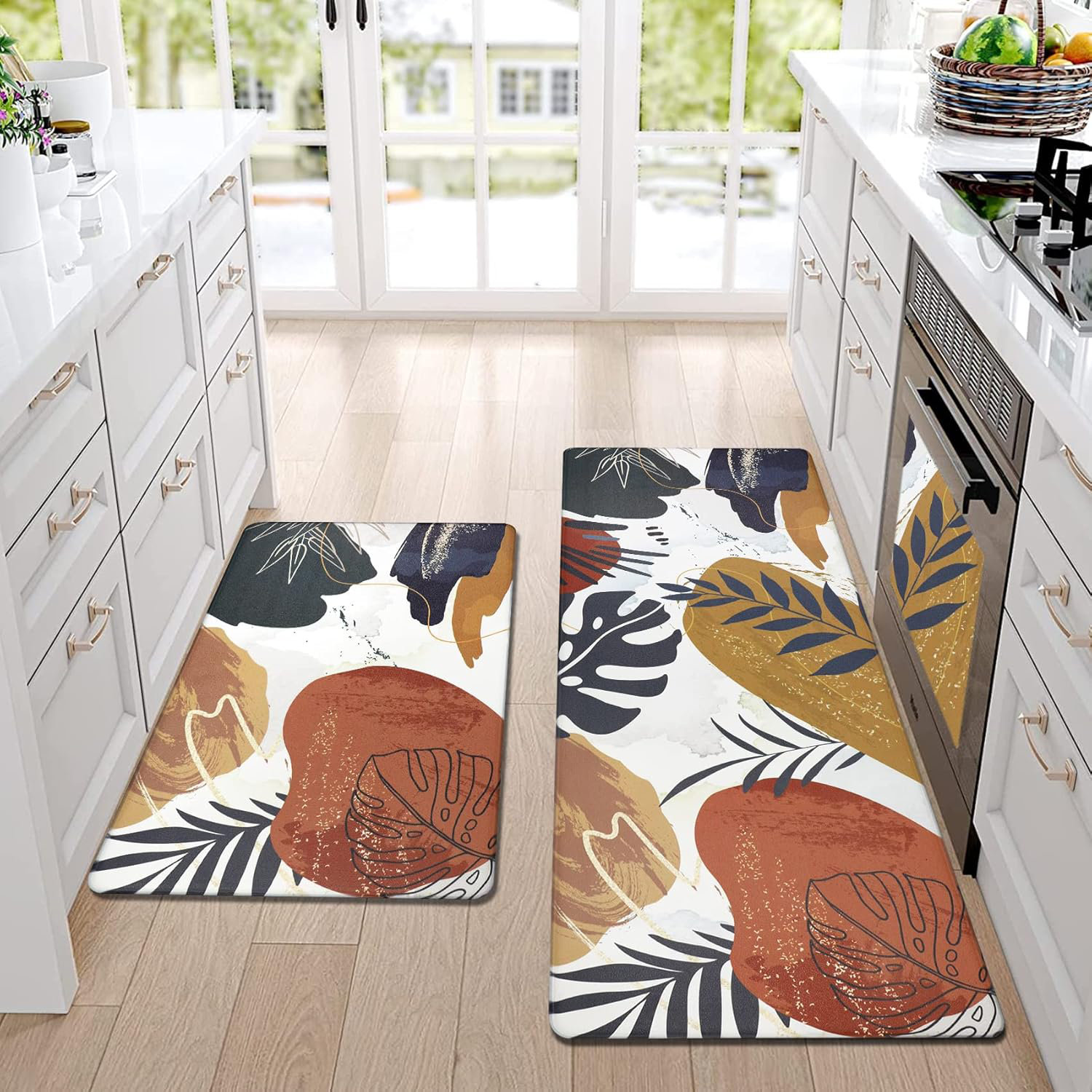 Lark Manor™ Boho Kitchen Rugs Set Of 2 Non Skid Kitchen Mats,Boho ...