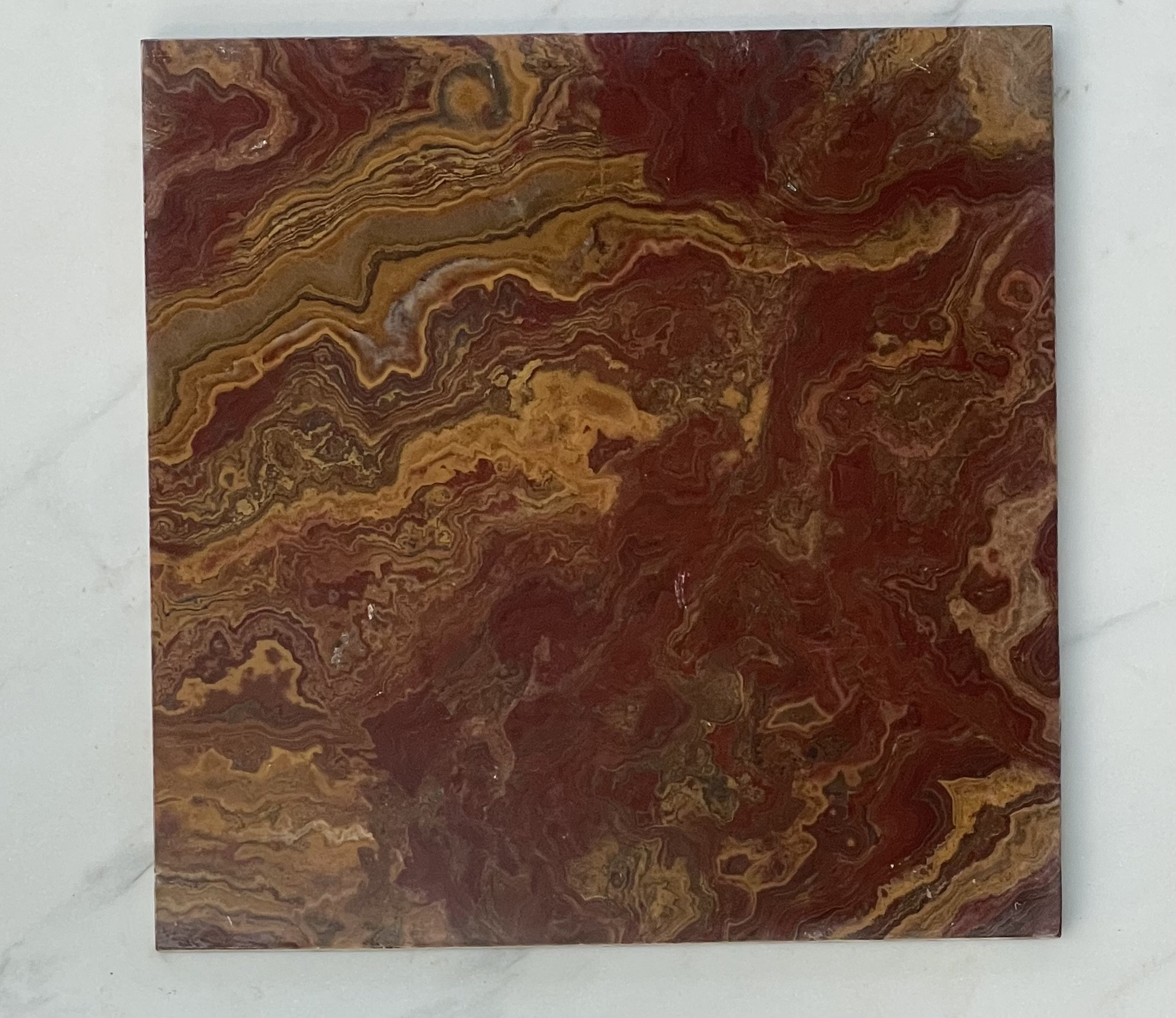 Tileville 12" x 12" Natural Stone Onyx Marble Flooring or Wall Tile ...