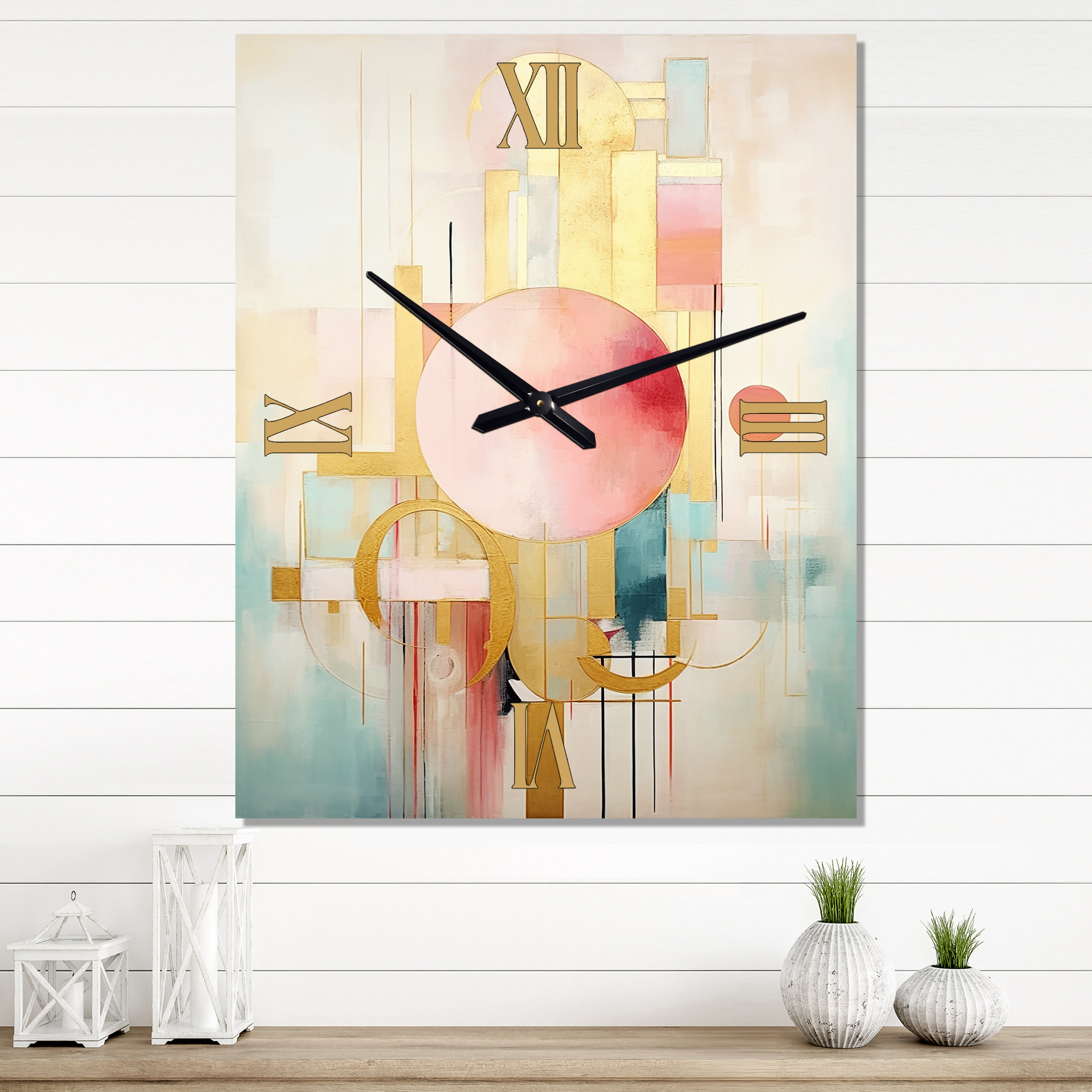Design Art Pastel Grace Vintage Pink Gold Circle Watercolor I - Modern ...