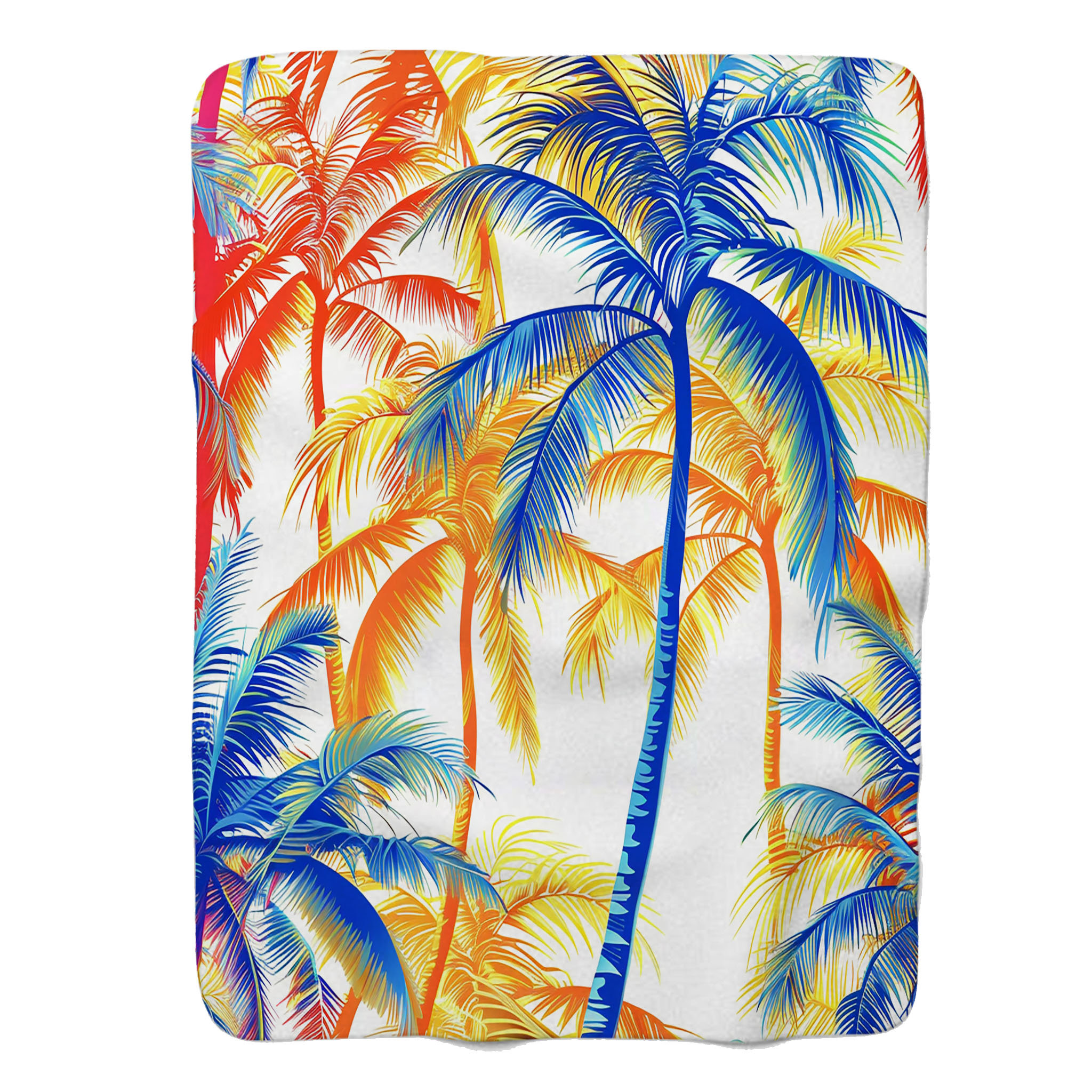 MentionedYou Classic Palm Motifs - 1 Piece Premium Sherpa Blanket | Wayfair