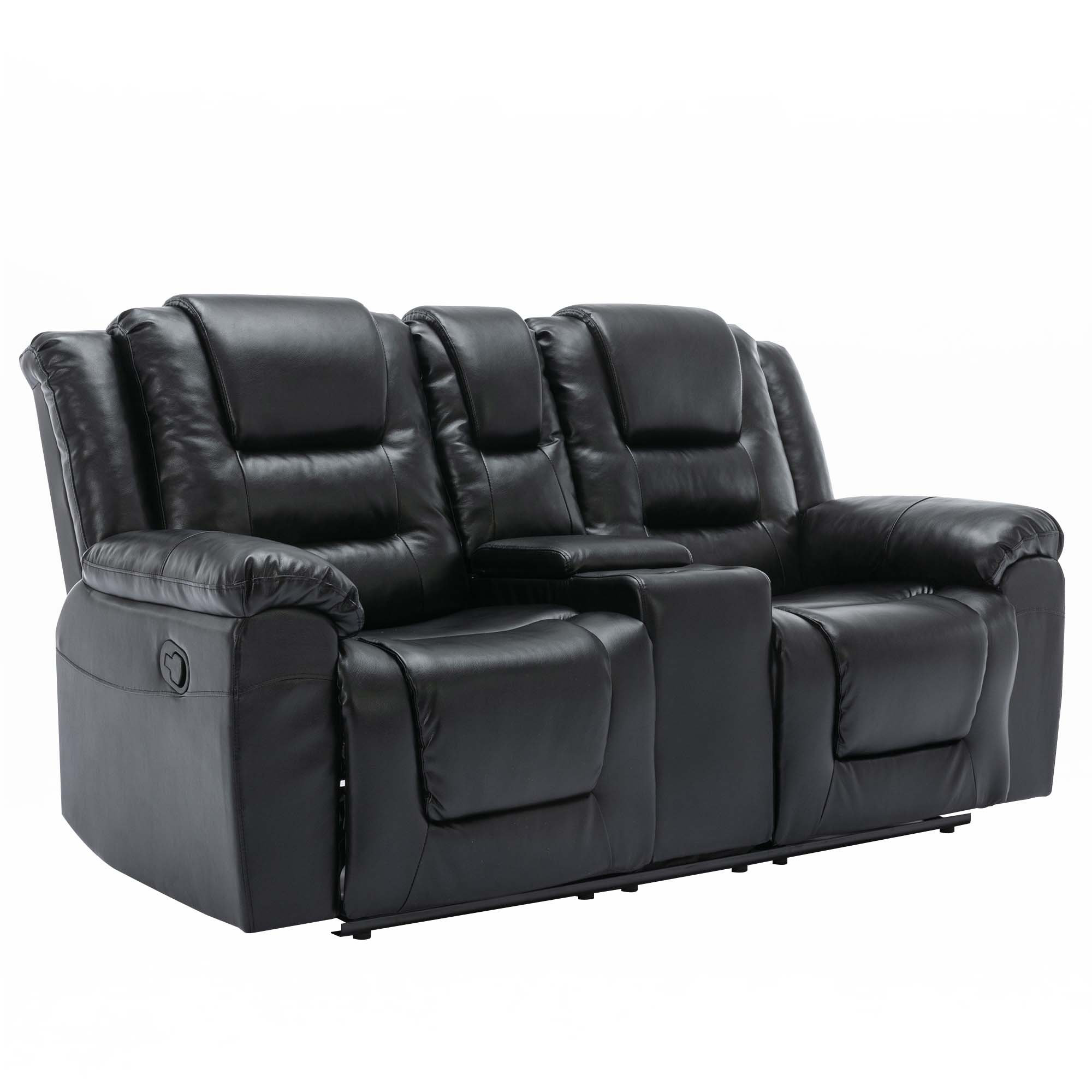 Ebern Designs 2 Seater Home Theater Recliner Manual Recliner Chair With ...