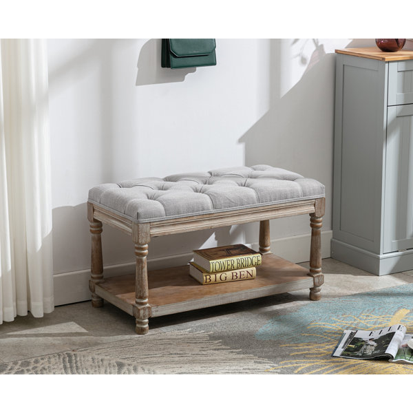 Ophelia & Co. Eirwyn Upholstered Shelves Storage Bench & Reviews | Wayfair