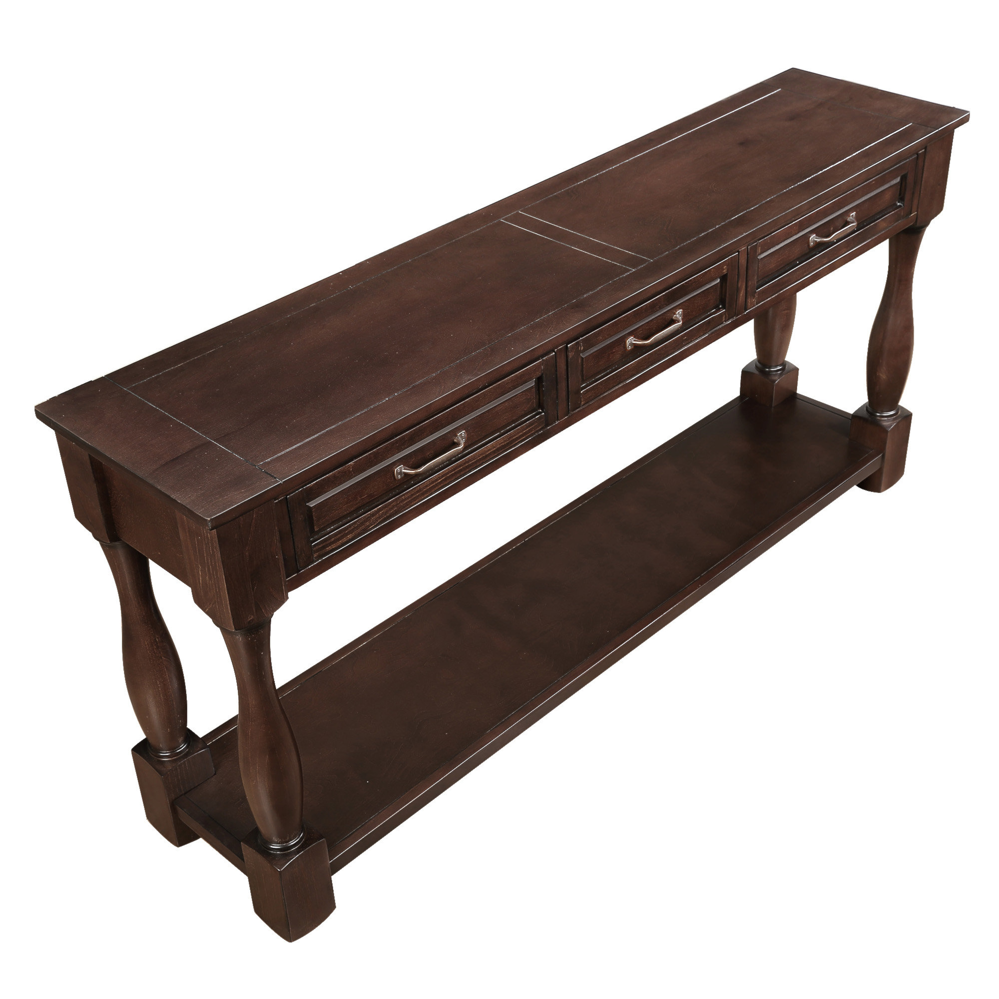 Darby Home Co 63inch Long Wood Console Table with 3 Drawers and 1 ...