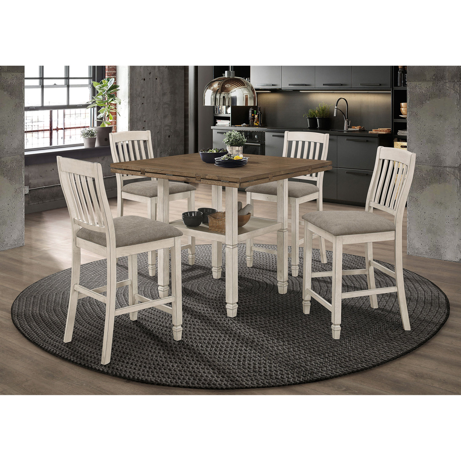 Wildon Home® Bentley Nutmeg And Rustic Cream Dining Set | Wayfair