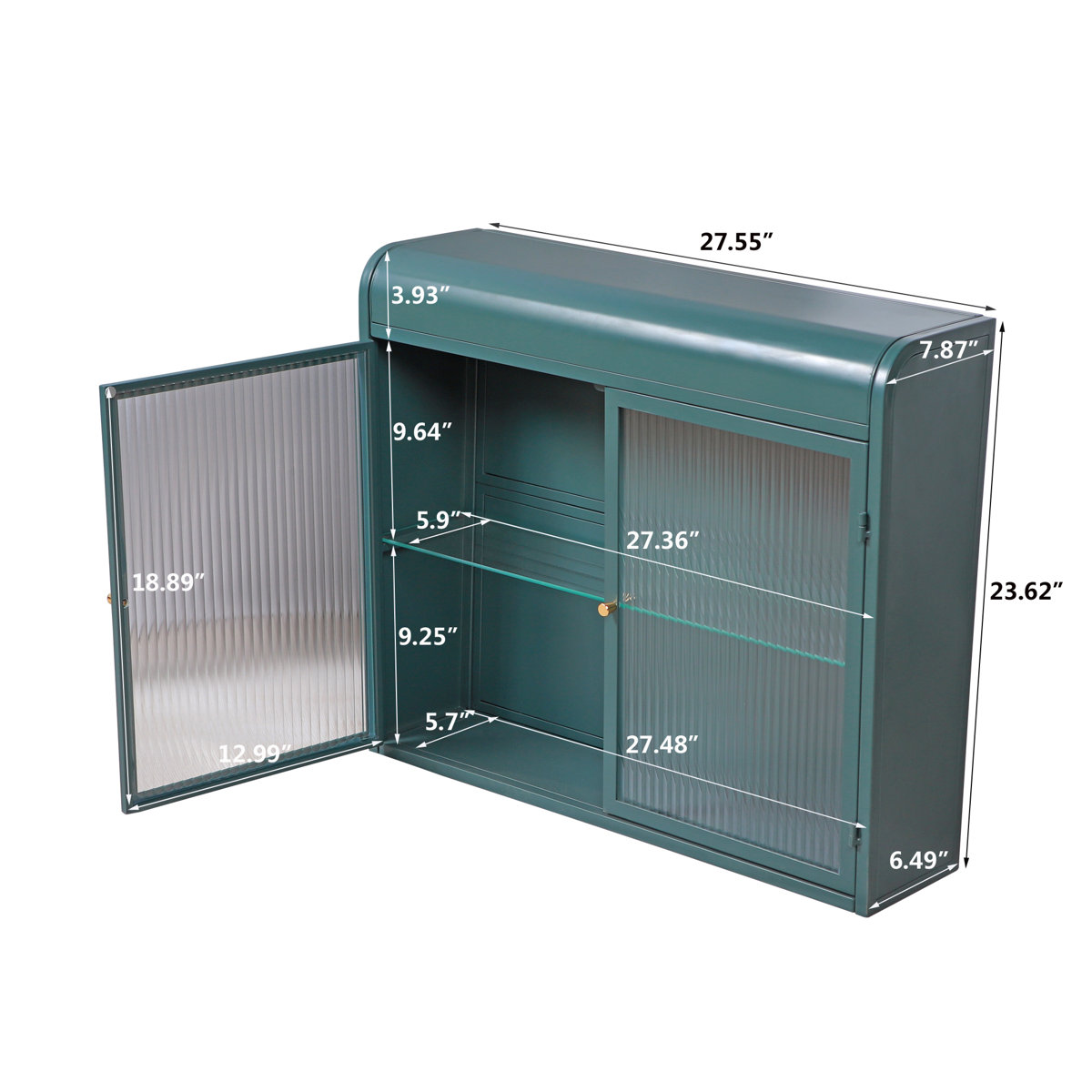 Latitude Run® Double-Door Wall-Mounted Metal Storage Cabinet With ...