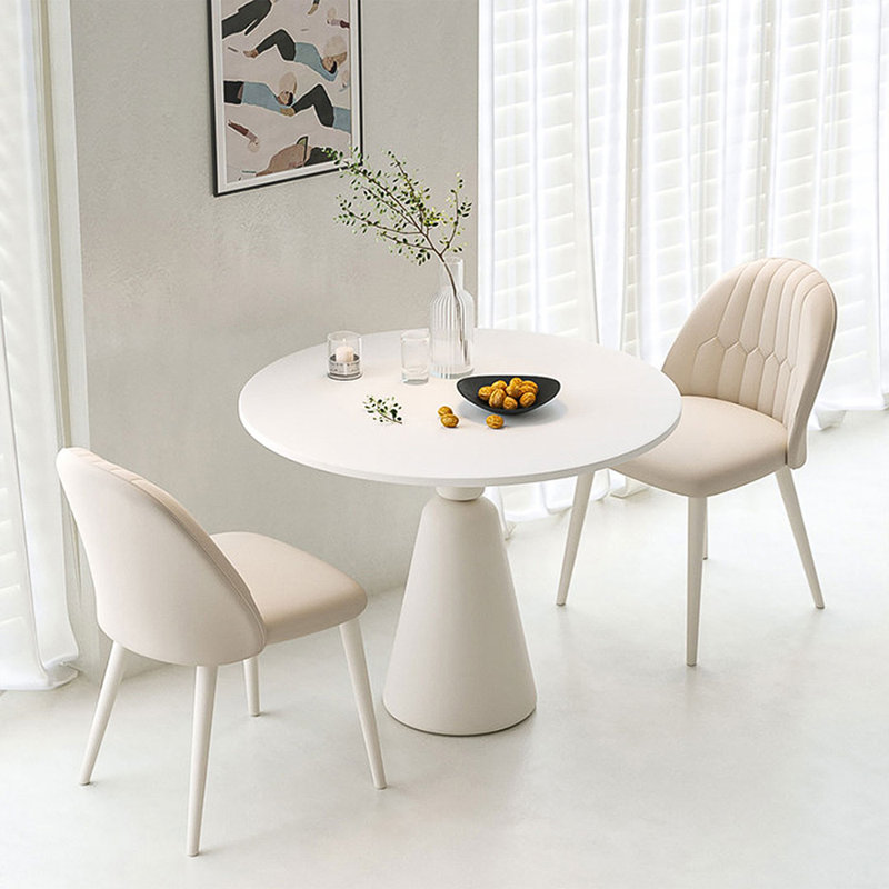 Hokku Designs 35.43" White Round Sintered Stone tabletop Dining Table ...