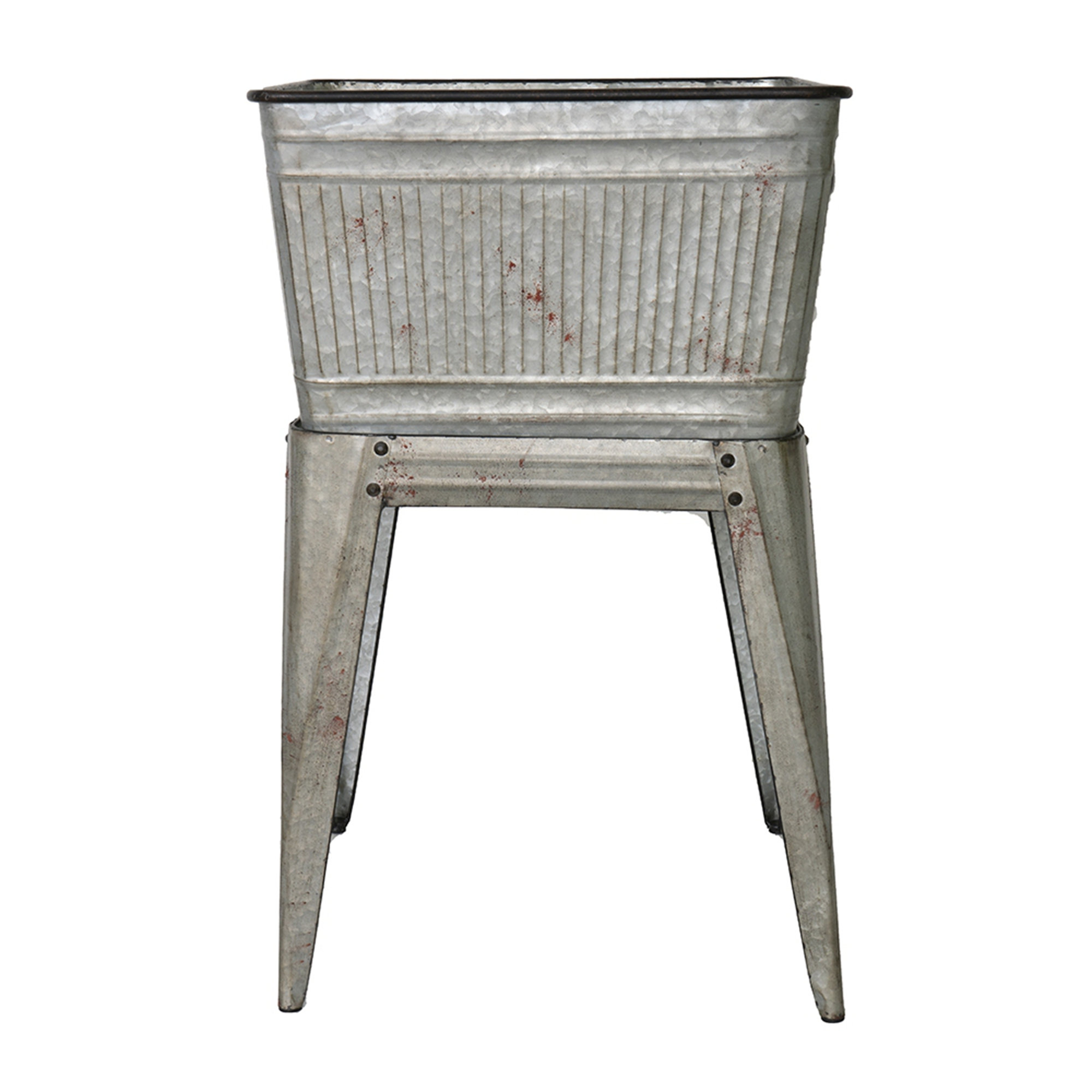 Rosalind Wheeler 20.5x20.5x21" Large Perryman Galvanized Tub On Stand ...