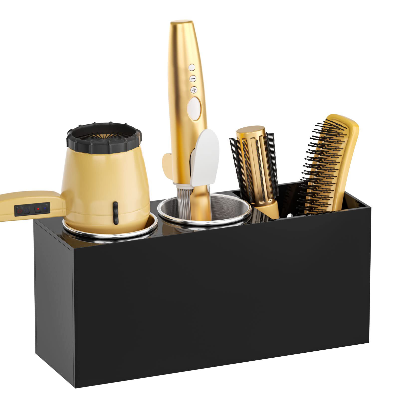 One Allium Way® Wall-Mounted Hair Tool Storage Rack For Flat Clips ...