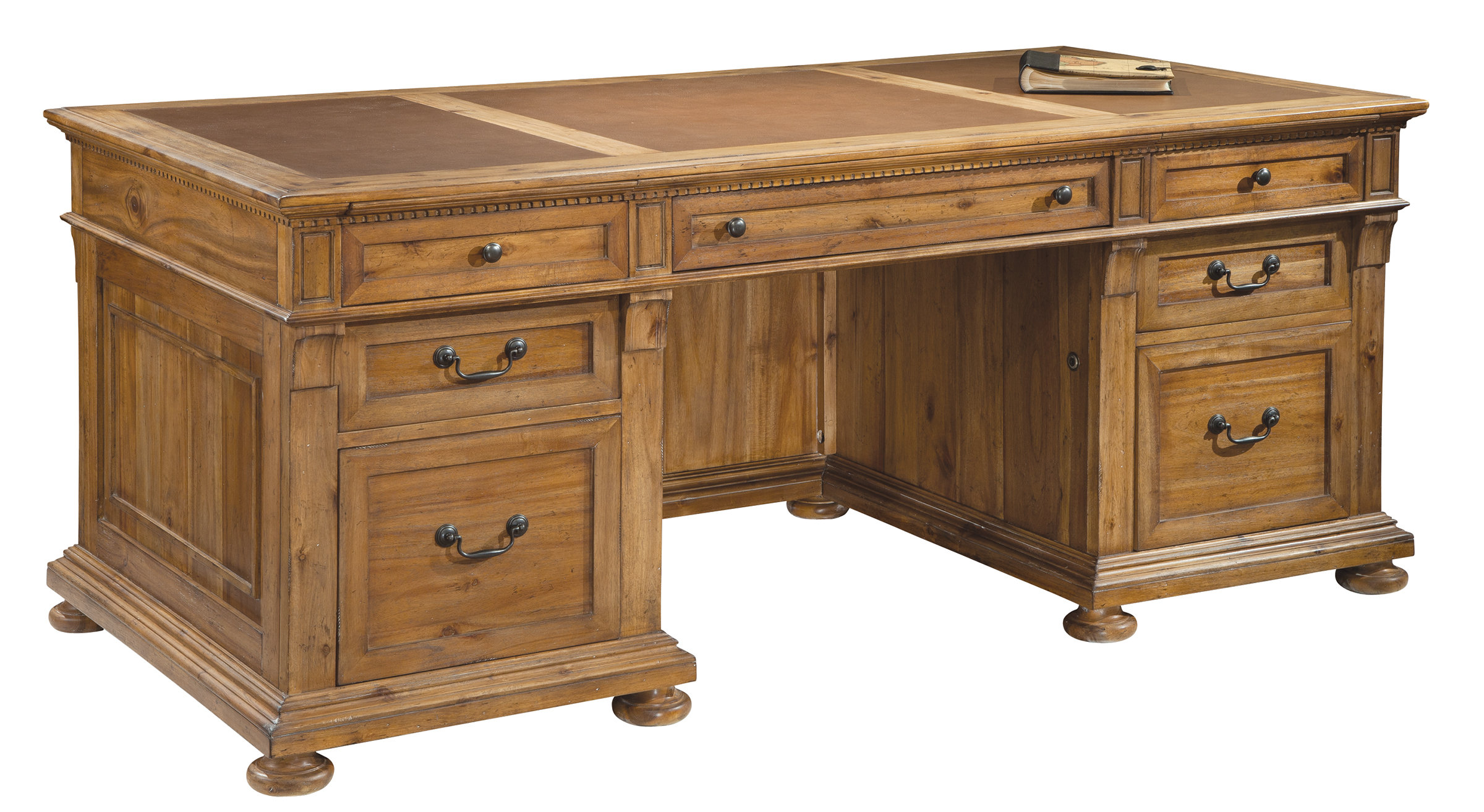 Hekman Wide Executive Desk, Wellington Natural Finish & Reviews | Wayfair