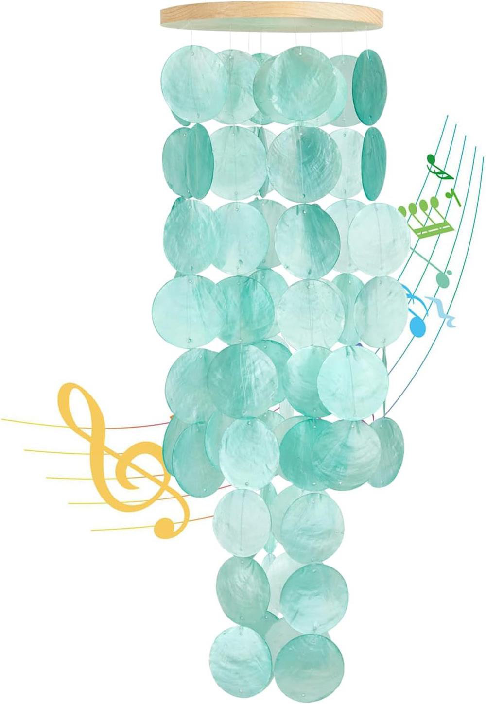 Dovecove Turquoise Shell Wind Chime | Wayfair
