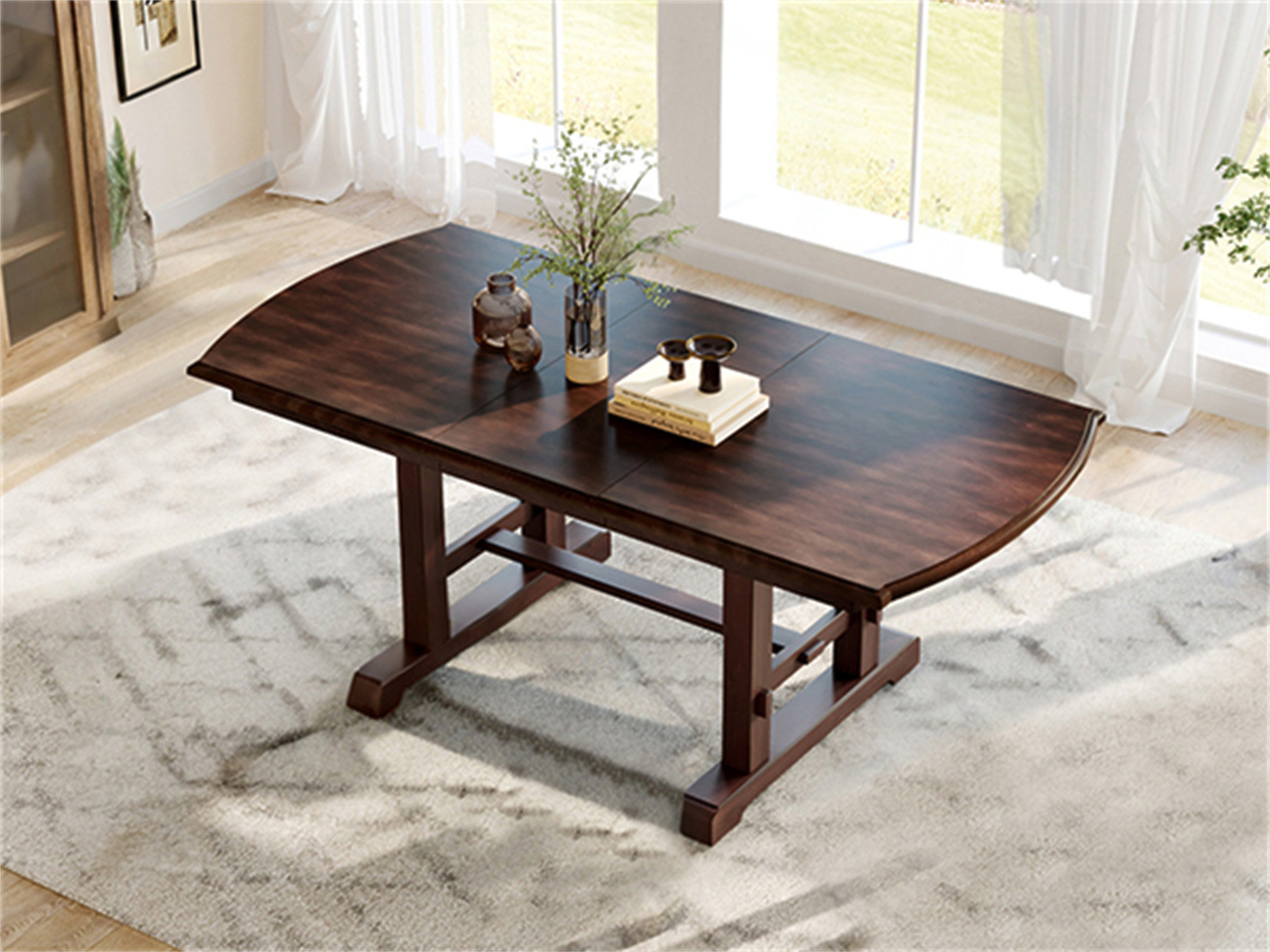 Ophelia & Co. 60"-78" Extendable Dining Table, Farmhouse Wooden Kitchen ...