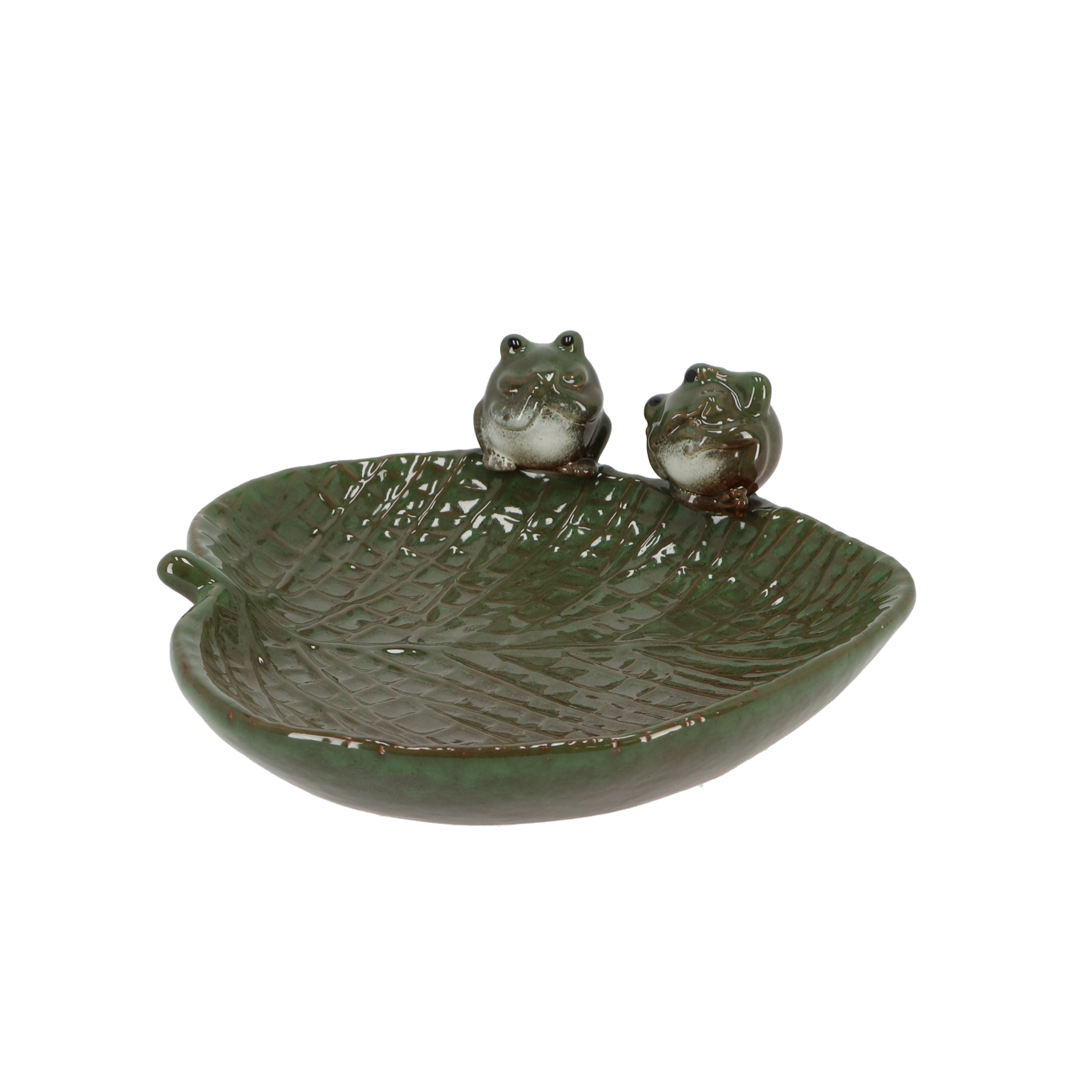 Archie & Oscar Ceramic Leaf Bird Bath with Frogs | Wayfair.ie