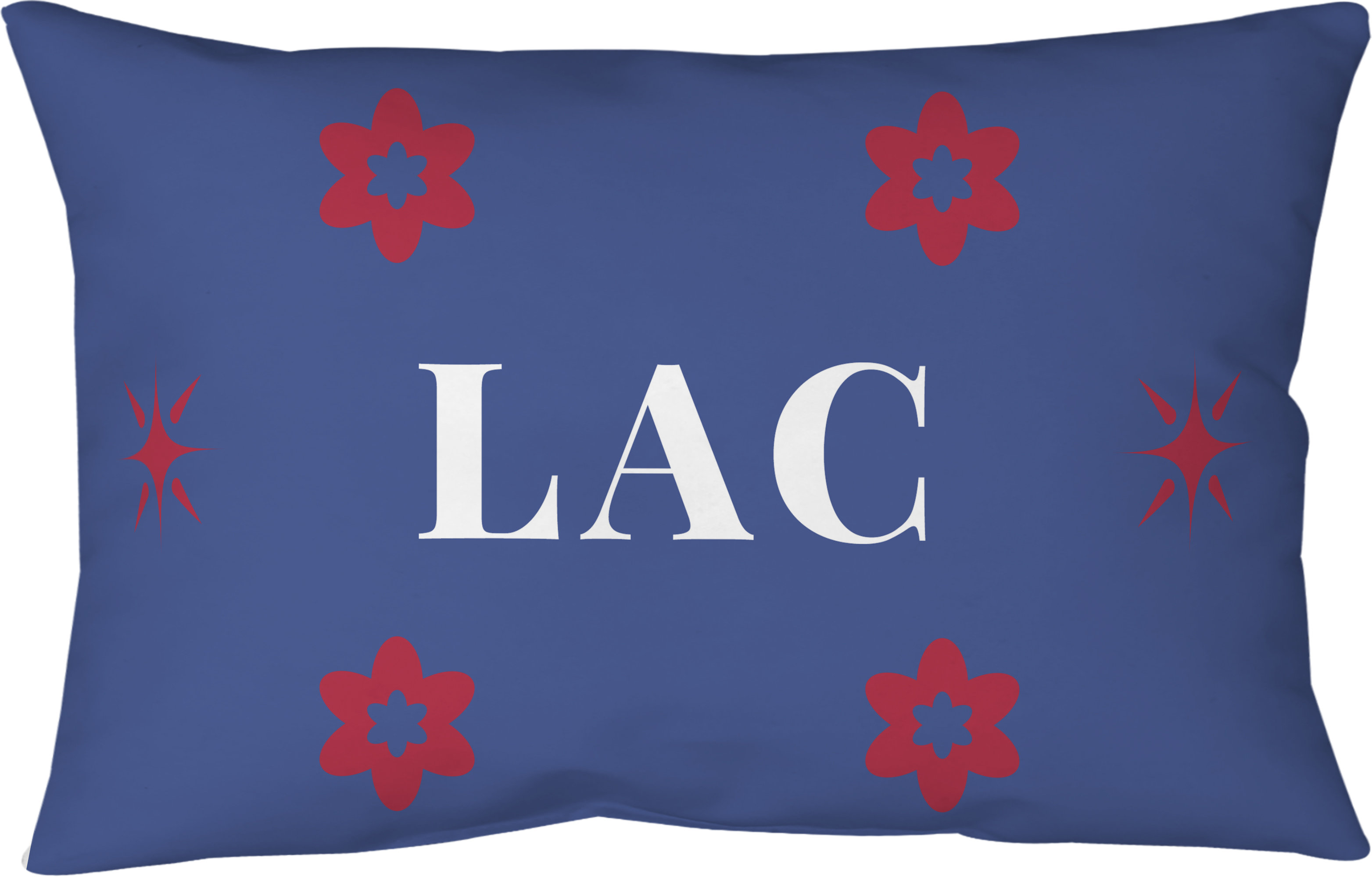 Khieu LA Colors Red Blue White Poly Twill Pillow 20 inch x 14 inch ...