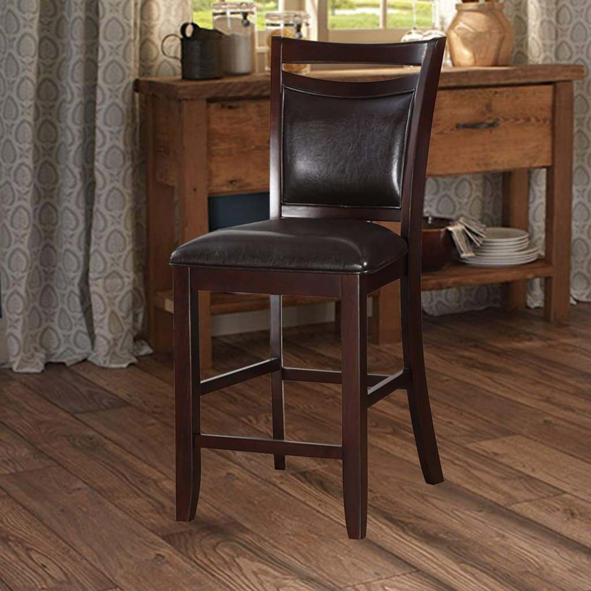Wildon Home® Set Of 2 Counter Height Chairs Brown Colour Wood Finish ...