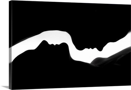 Canvas On Demand The Profiles of Two Women by Jan Lykke Graphic Art on ...