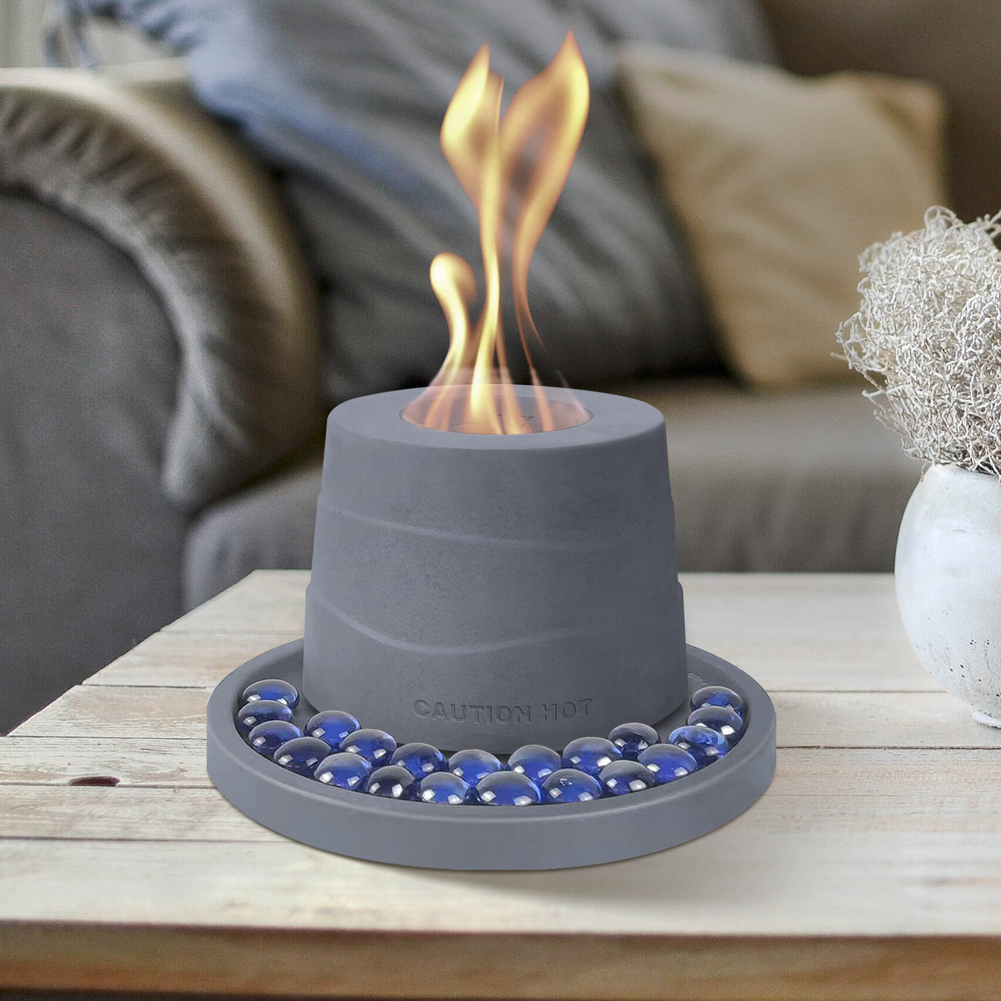 Kante 5.1 in. Small Cake Concrete Rubbing Alcohol Tabletop Fire Pit ...