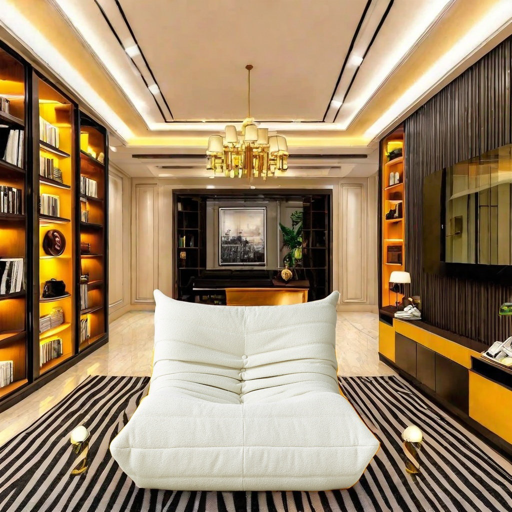 Trule Lazy Sofa Floor Lounge Chair Sofa, Ergonomic Design With Button ...