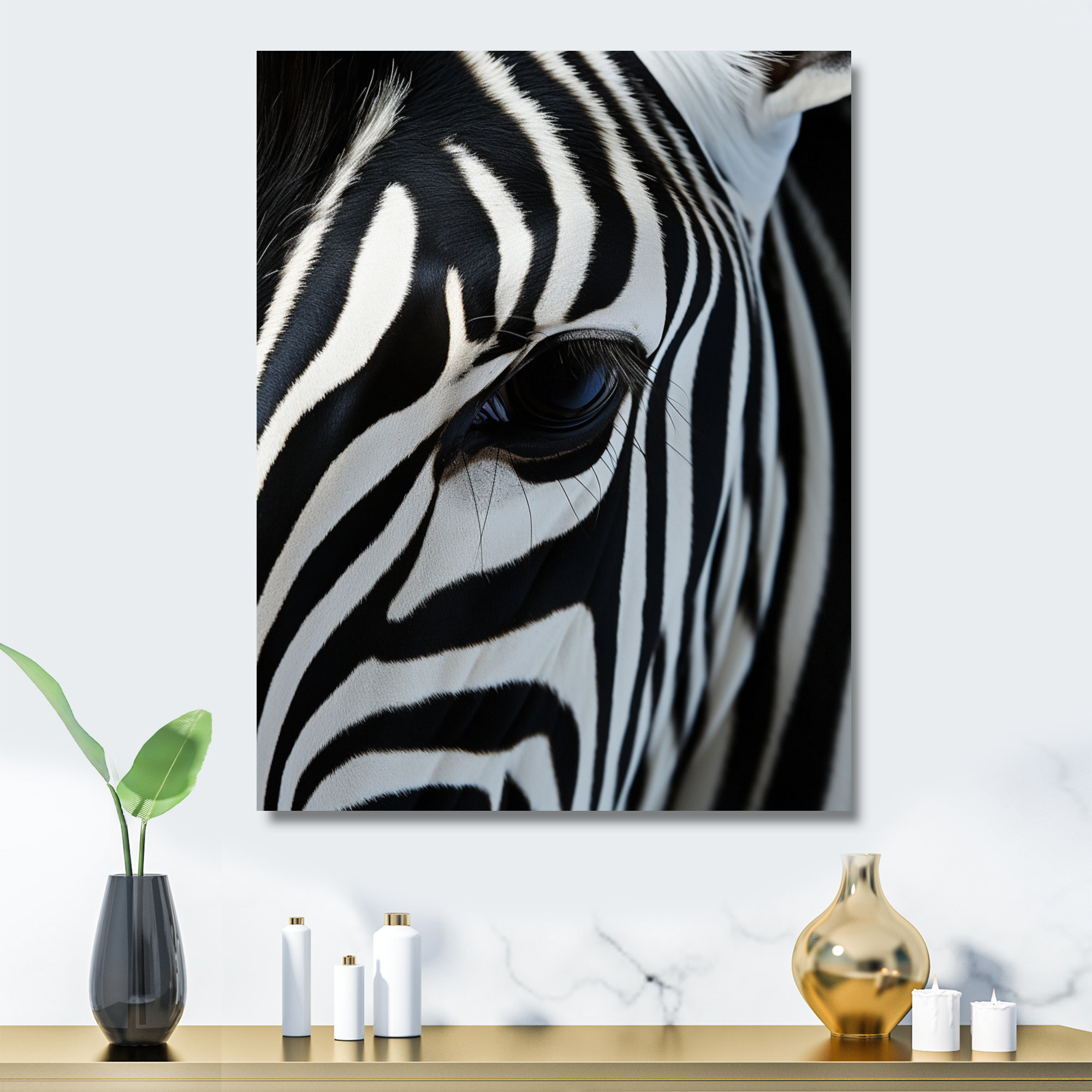 Ivy Bronx Black And White Zebra Portrait II - Animals Zebra Metal Wall ...