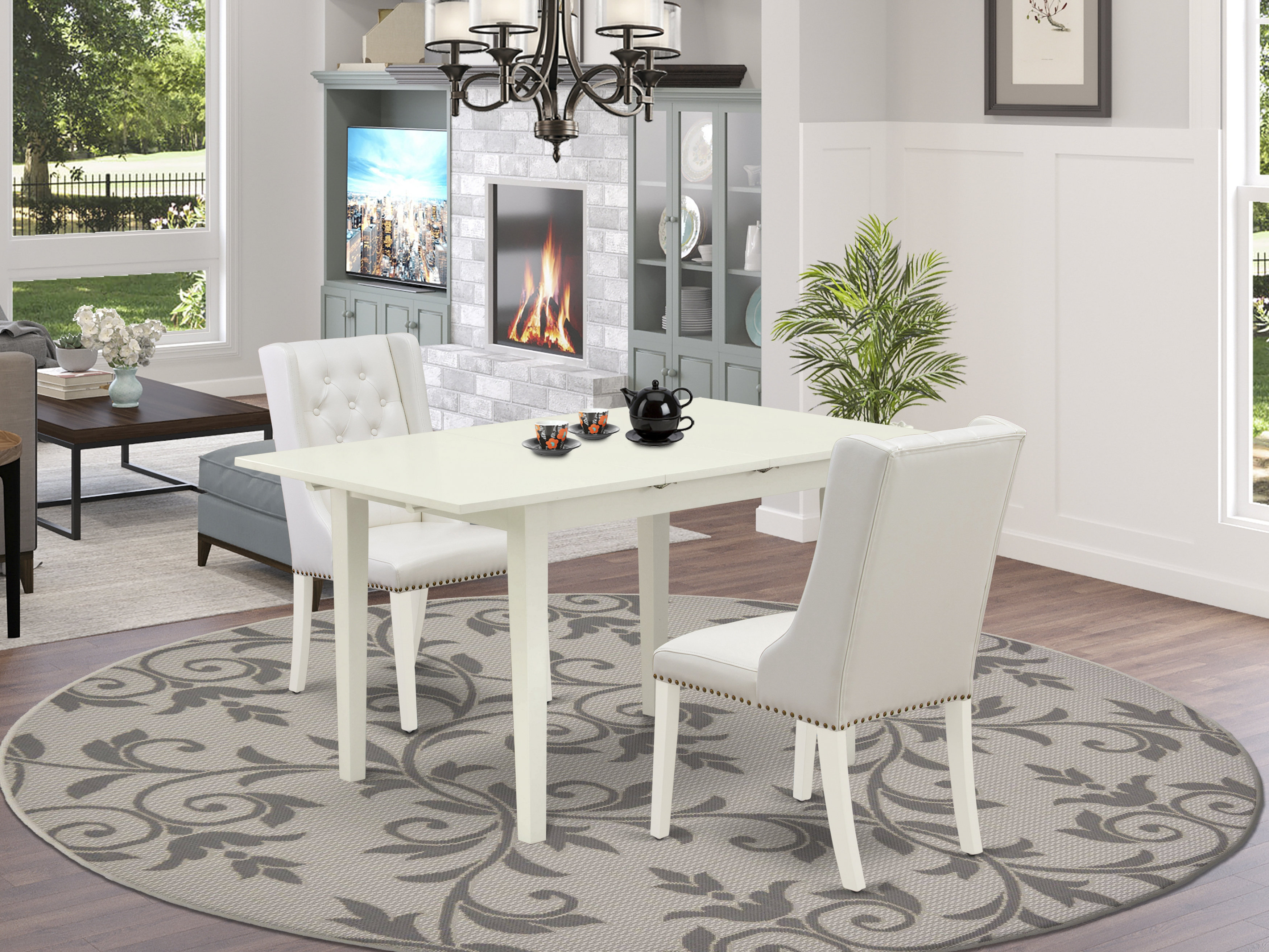 Red Barrel Studio® Finish Solid Wood Top with Butterfly Leaf Dining ...