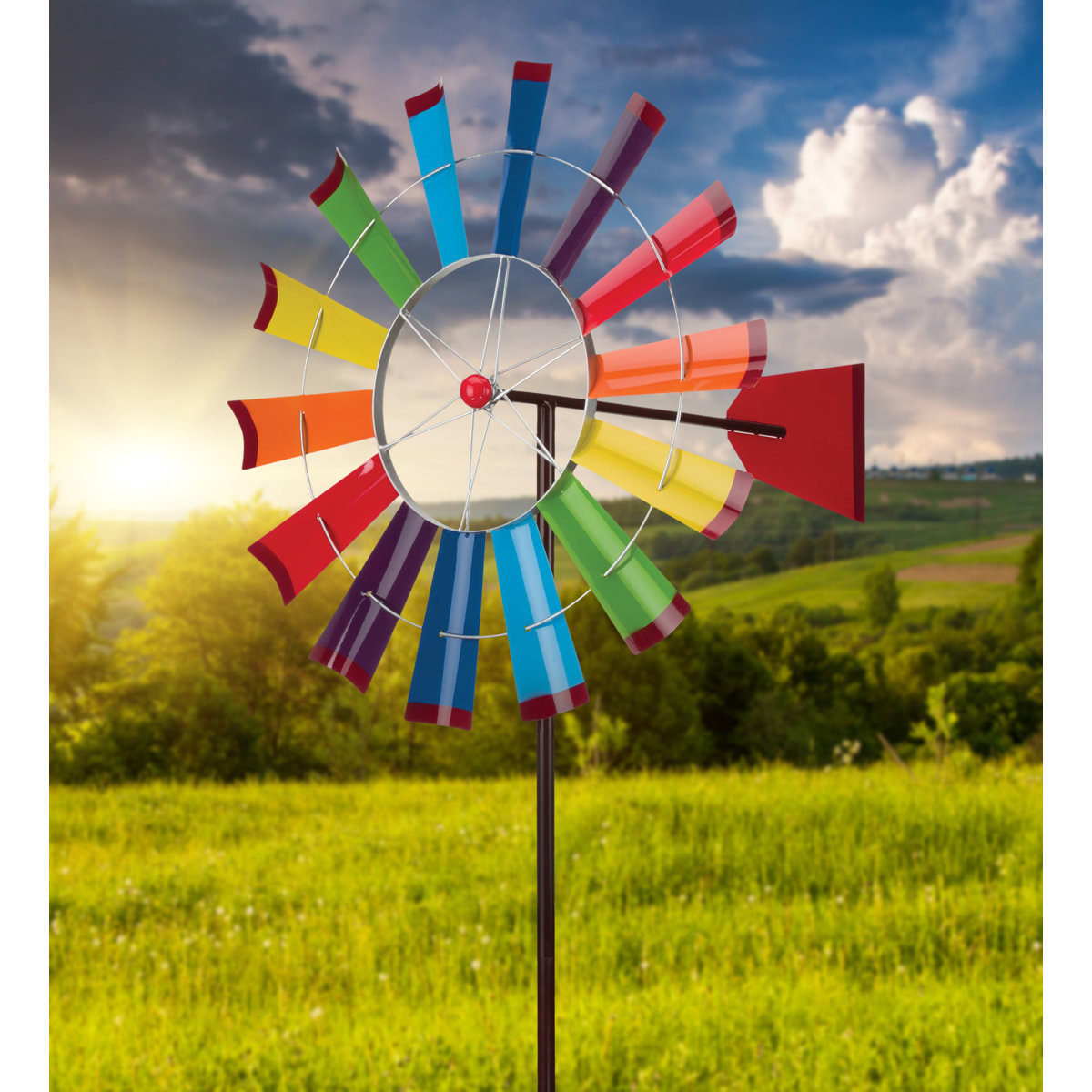 Freeport Park® Innis Spinner Rainbow Windmill & Reviews | Wayfair