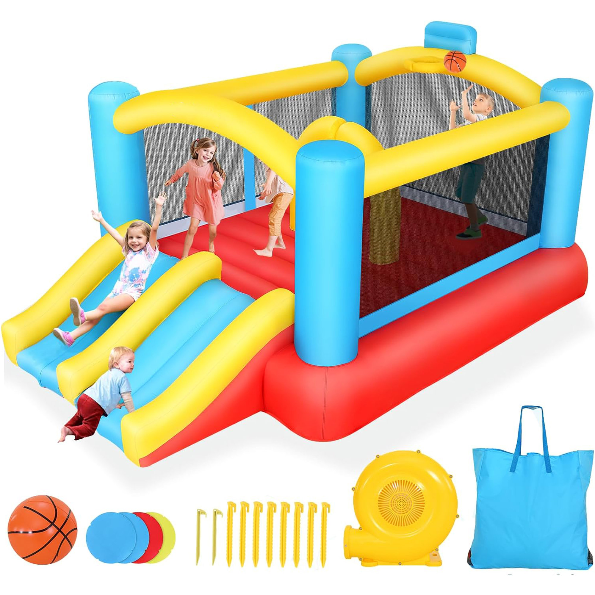 DreamDwell Home 12.3'x8.8' Kids Inflatable Bounce House With Blower ...