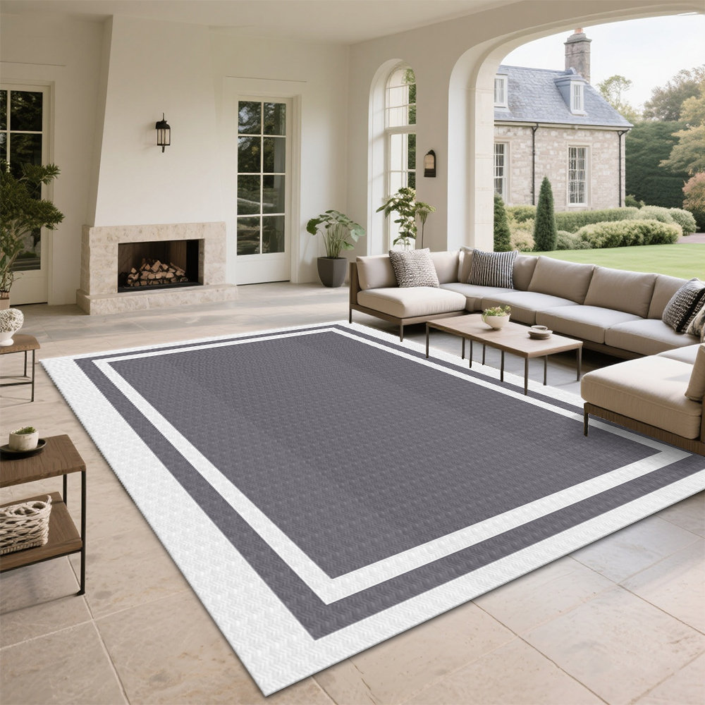 Ebern Designs Durable Camping mats in Grey with White Edge Reversible ...