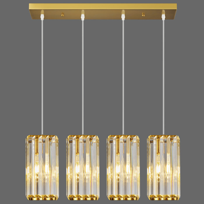 Mercer41 Modern Pendant Light Gold Rectangle Pendant Lighting Mini ...