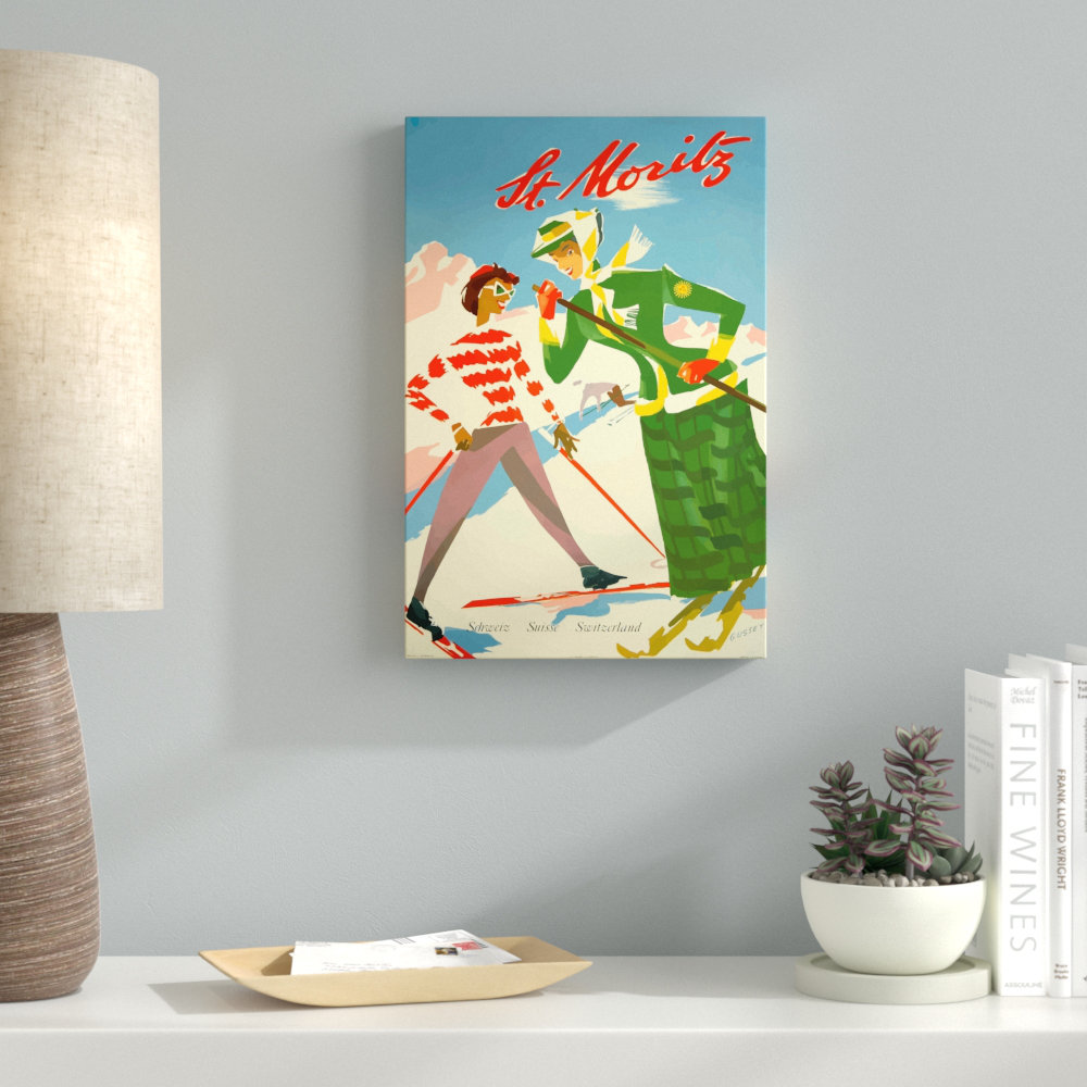 Ebern Designs St. Moritz - Wrapped Canvas Advertisement Print on Canvas ...