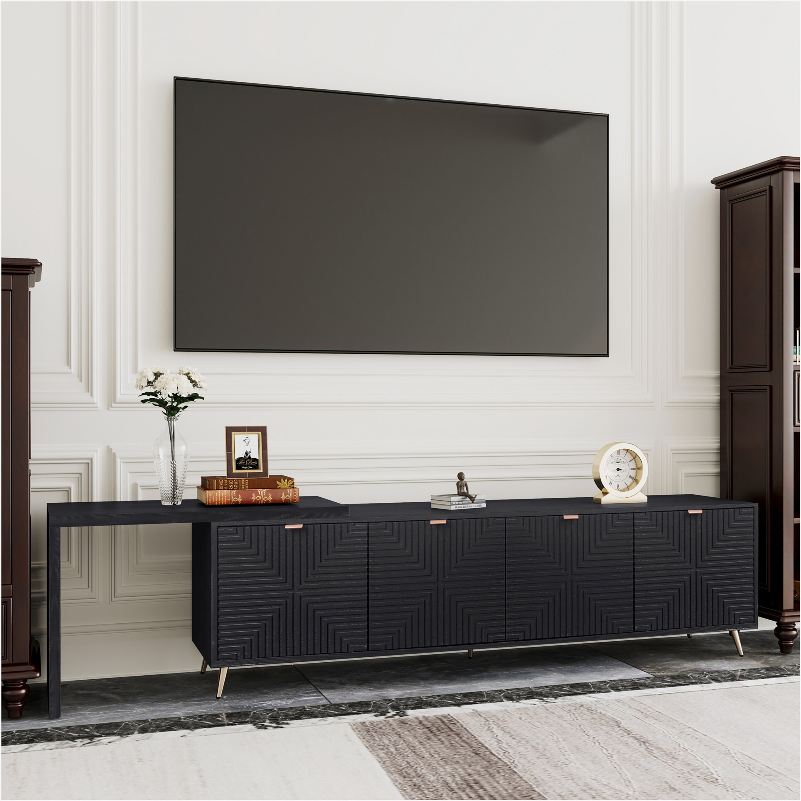 Alcott Hill® 70"-90" Extendable TV Cabinet, Modern Entertainment Center ...