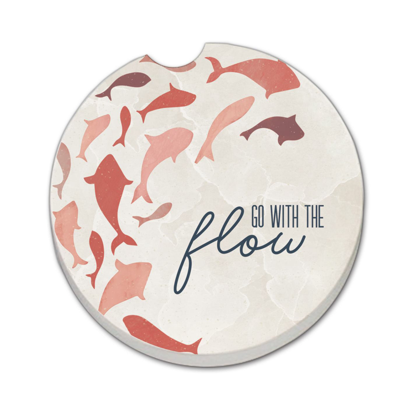 East Urban Home Go with the Flow Single Round Absorbent Stone Car ...