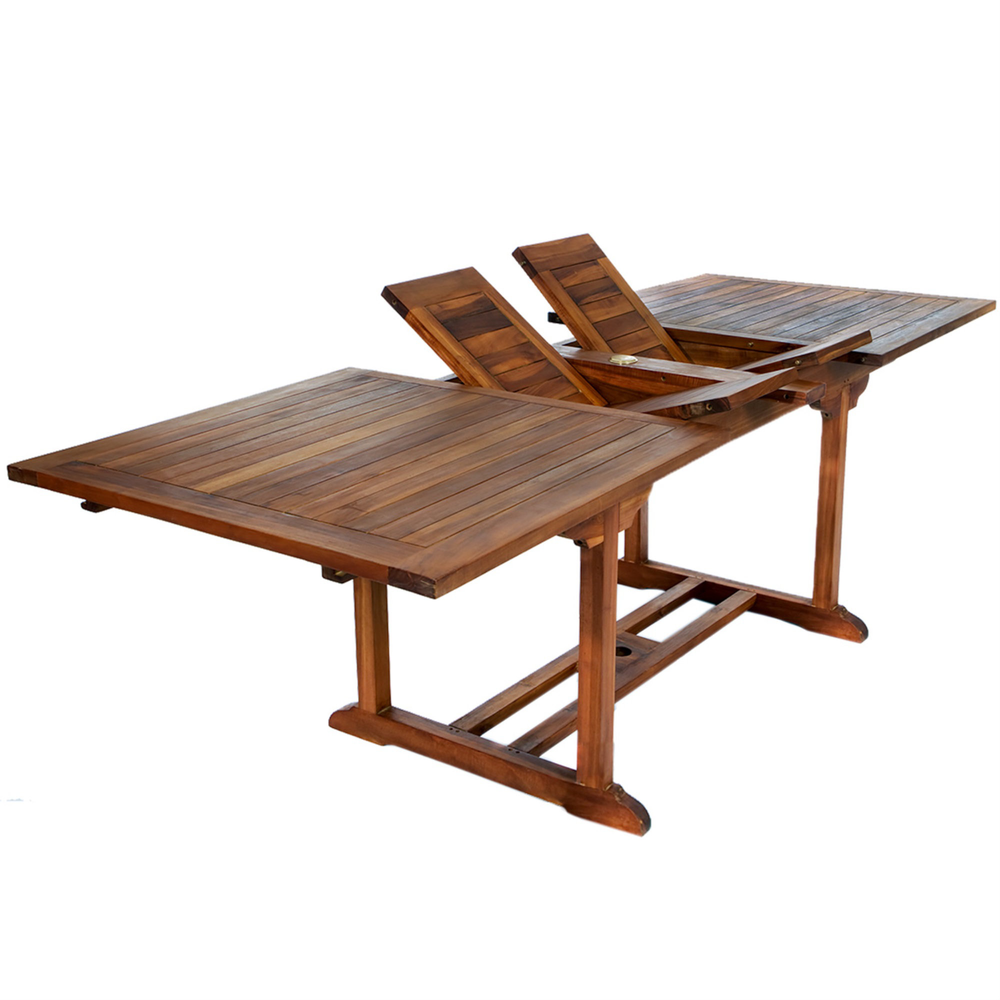 Longshore Tides Humphrey Twin Butterfly Leaf Teak Extension Table ...