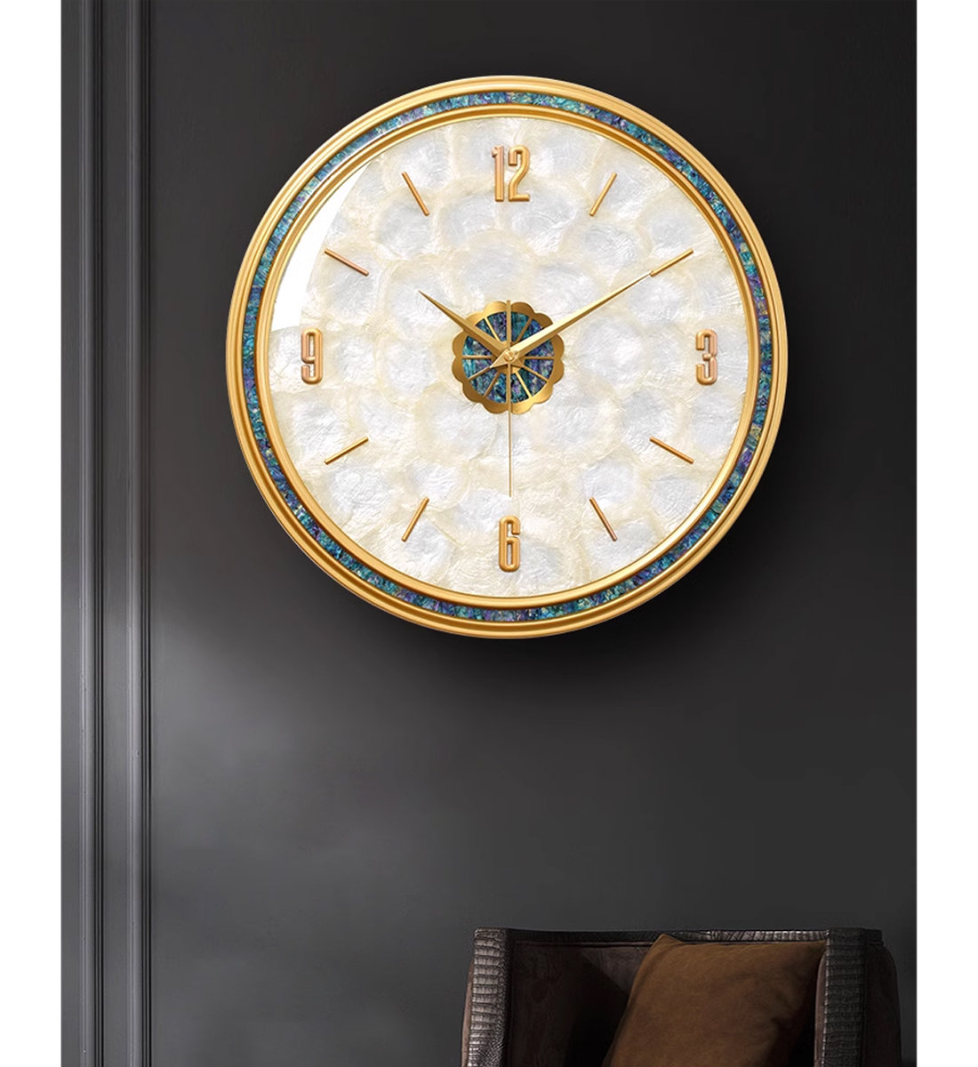 Stella Trek White Golden Seashell Metal Round Wall Clocks - Wayfair Canada