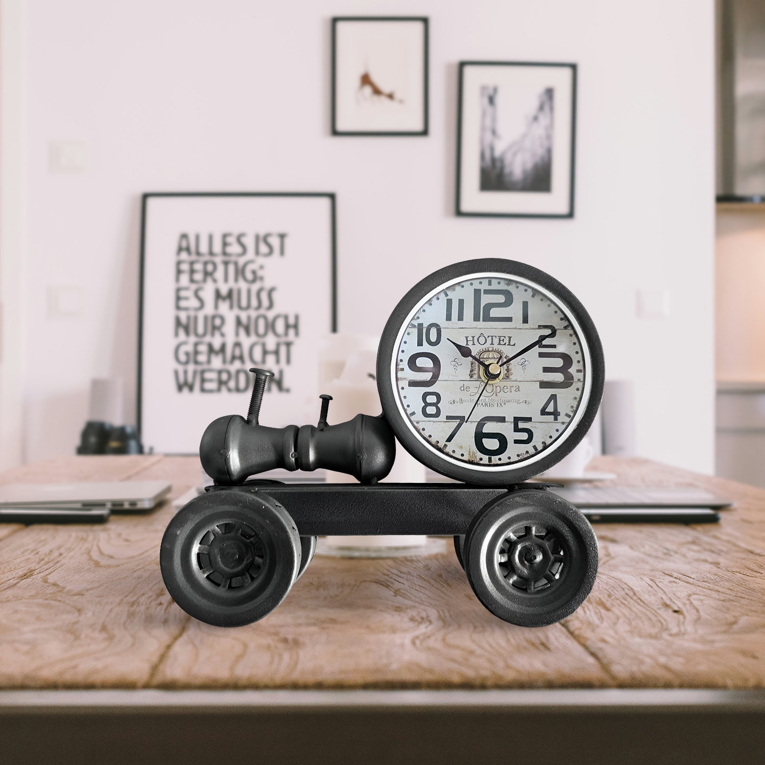 Borough Wharf Analog Metal Battery Tabletop Clock Black | Wayfair.co.uk
