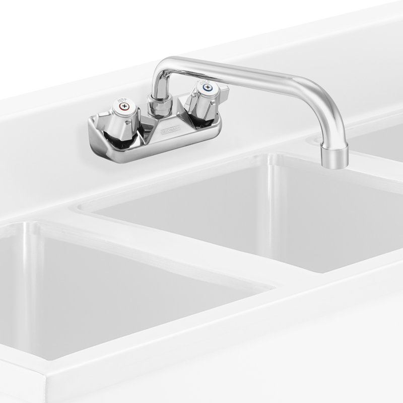 GRIDMANN Commercial Wall Mount Sink Faucet, 4" Center w/ 10" Swing ...