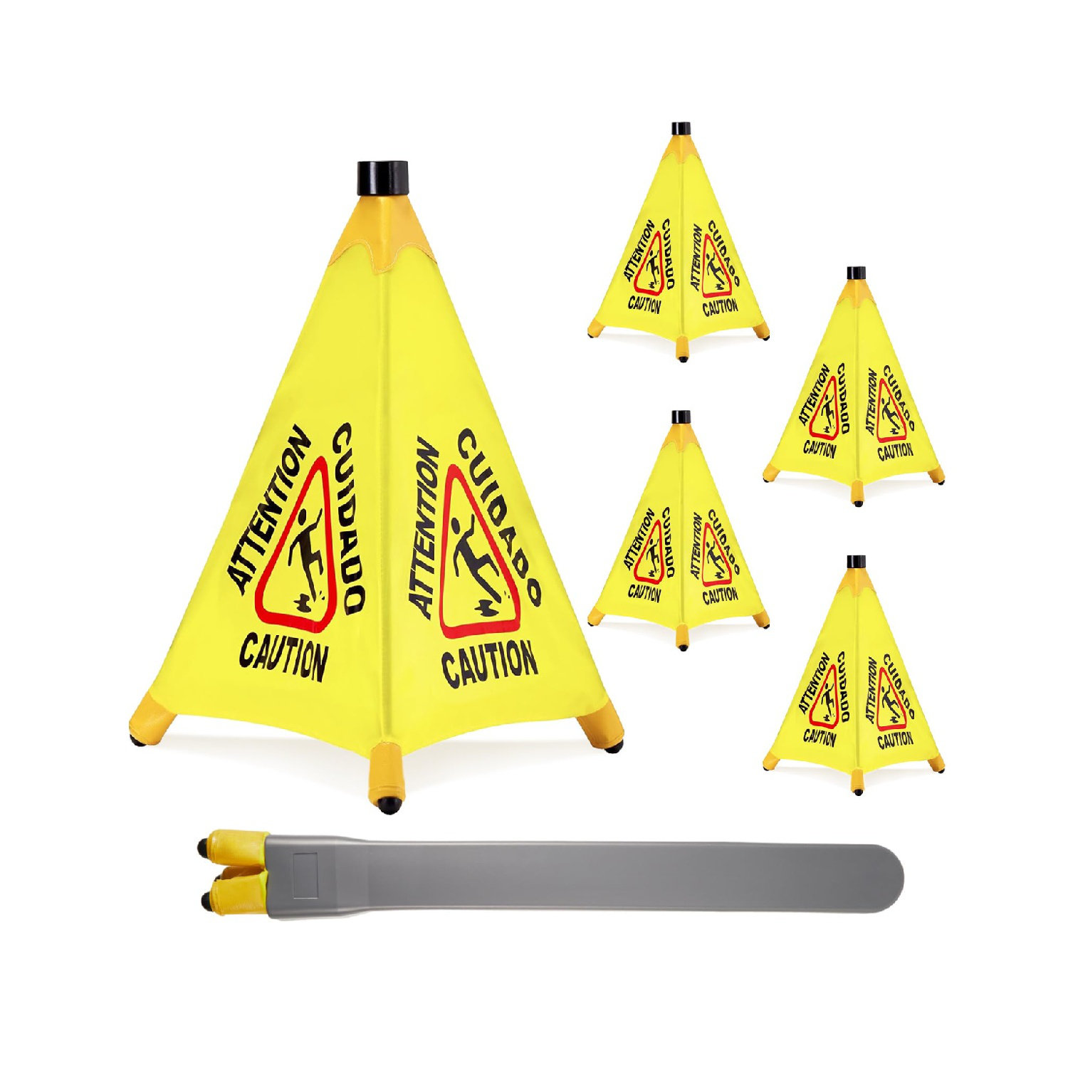 Orblue 4 Pcs Pop Up Wet Floor Sign With Storage Tube 20 Inch Wet Safety ...