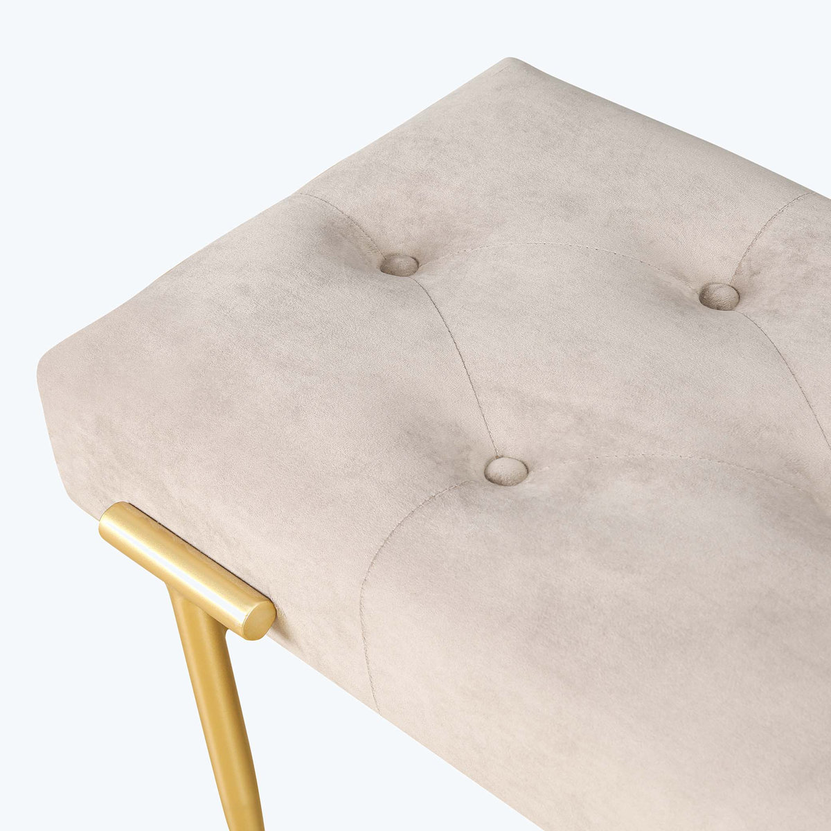 Mercer41 Velvet Ottoman Bench with Gold Legs | Wayfair